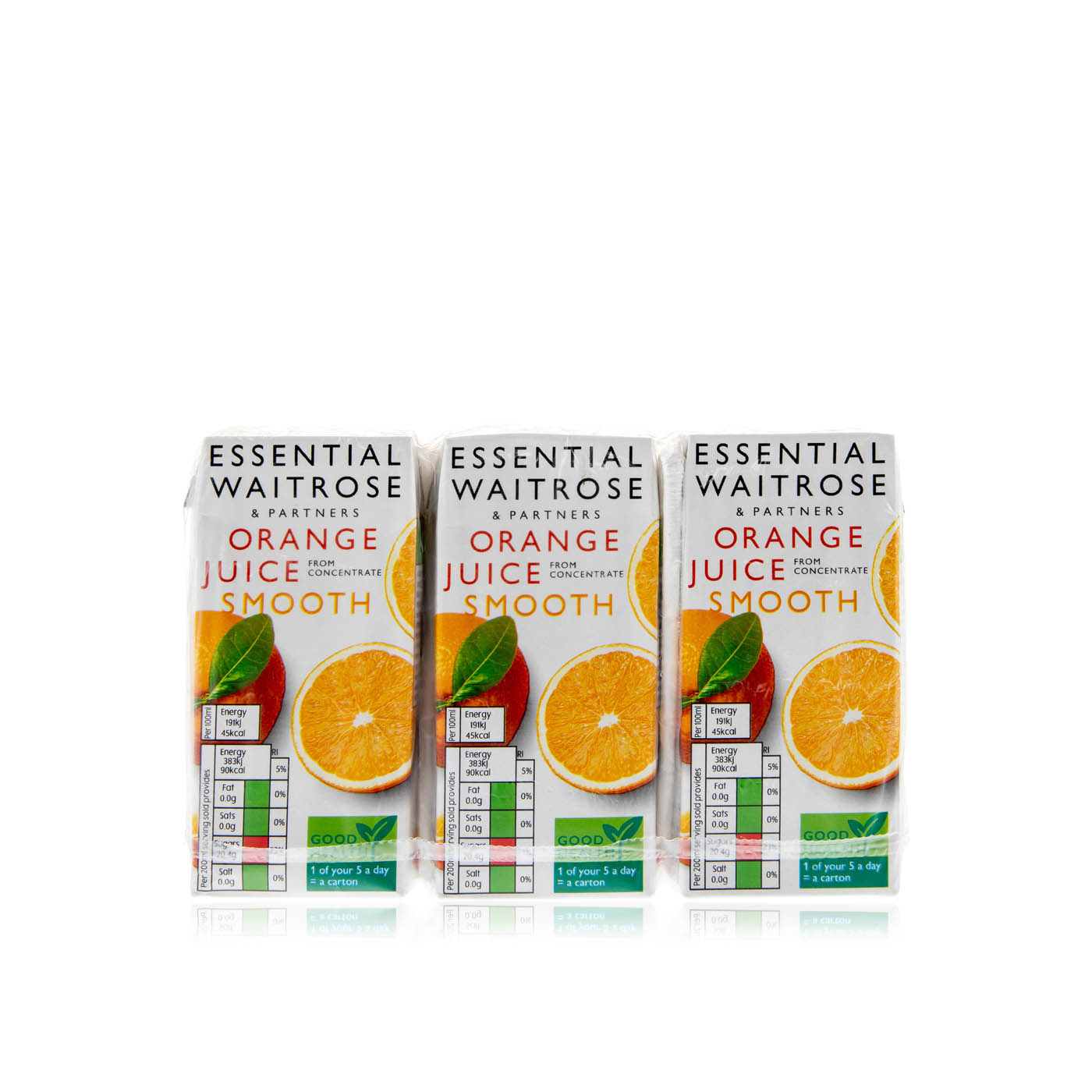 Waitrose Essential Orange Juice Smooth 200ml x 6 - Spinneys UAE