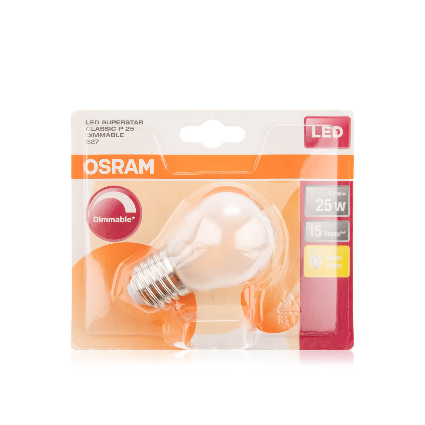 Osram LED Classic Bulb Warm White Screw 3.3w - Spinneys UAE