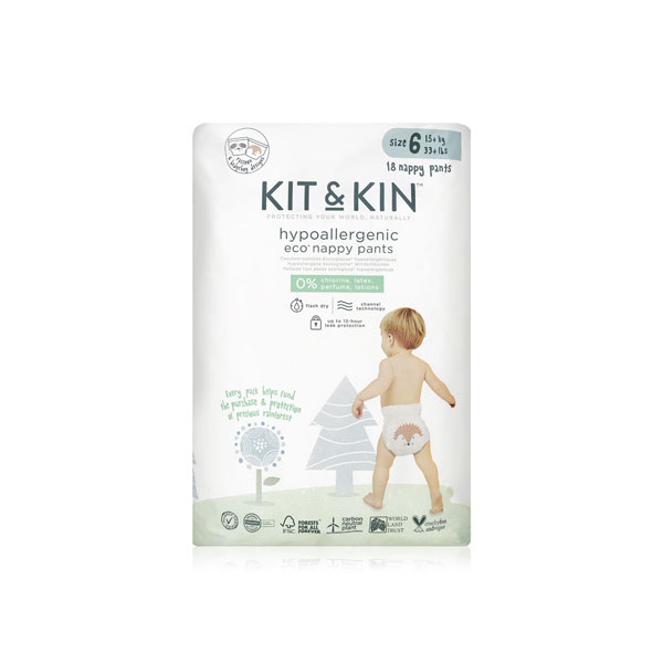 Kit & Kin Eco Pull Up Diaper Size Xl6 - 18 Pack - Spinneys UAE