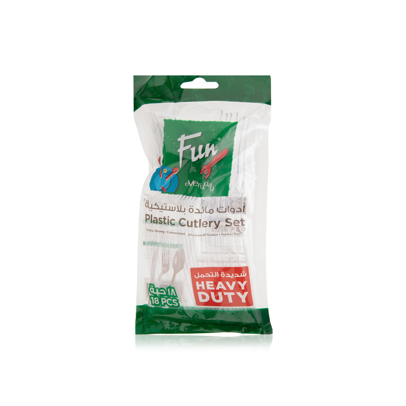 Fun Plastic Cutlery Set Heavy Duty Clear - Spinneys UAE