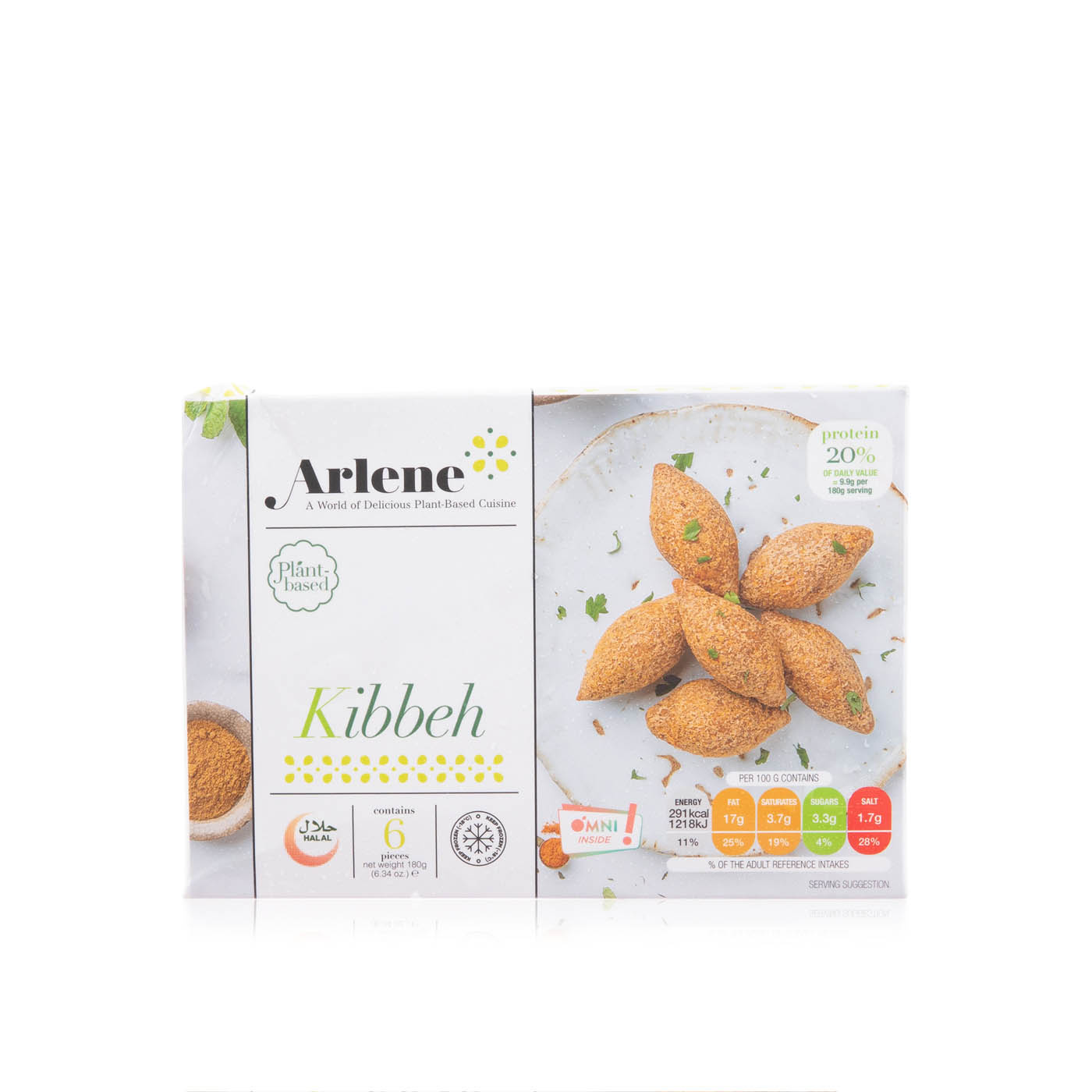 Arlene Frozen Pre-Fried Plant-Based Kibbeh 180G - Spinneys UAE