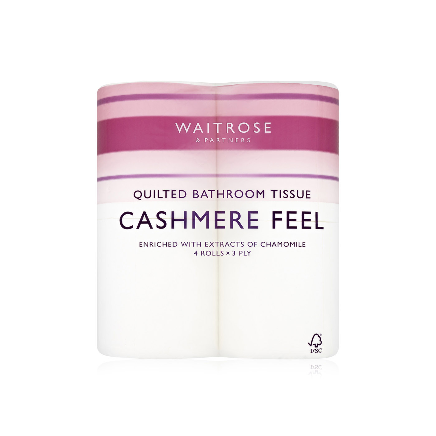 Waitrose Quilted Bathroom Tissue with Extracts of Cashmere 3ply x 4 ...