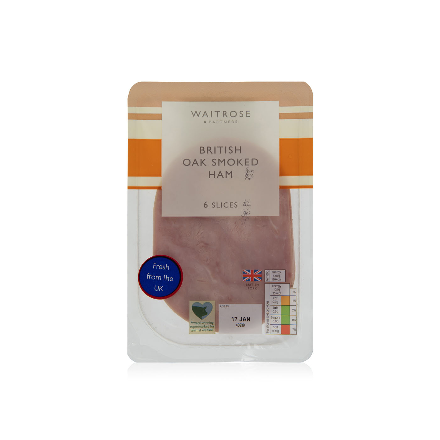 Waitrose Oak Smoked Ham 6 Slices 115g - Spinneys UAE