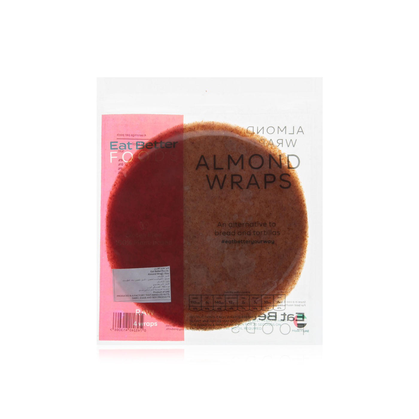 Eat Better Foods Coconut Almond Wraps Raw 160g - Spinneys UAE