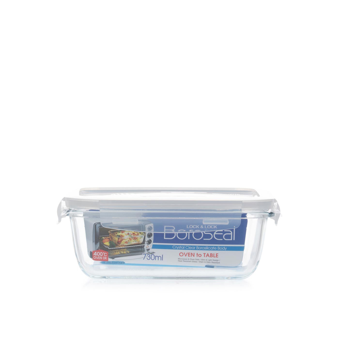 Lock & Lock Rectangular Glass Container and Lid 730ml - Spinneys UAE