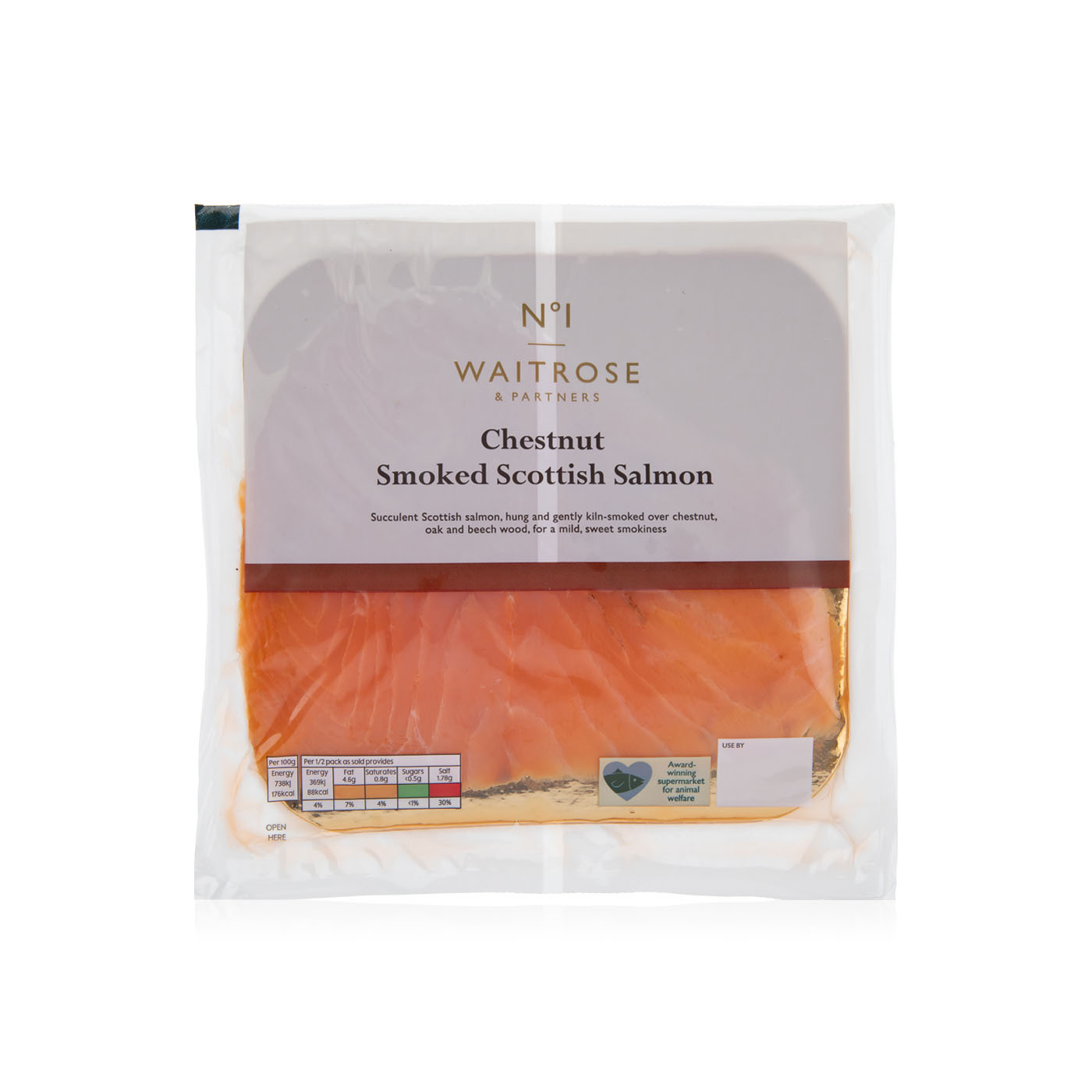 Waitrose No. 1 chestnut scottish smoked salmon 100g - Spinneys UAE