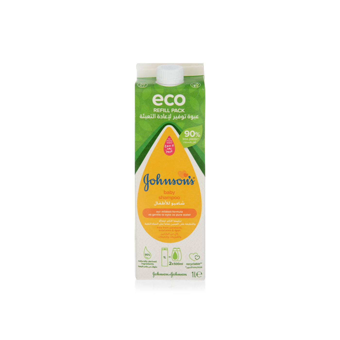Johnson's Baby Shampoo Gold Eco Refill Pack 1 litre - Spinneys UAE