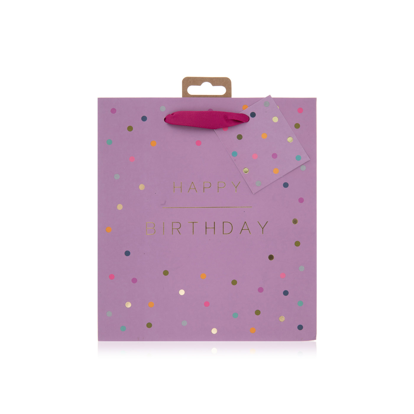 Glick happy birthday spots pink medium gift bag - Spinneys UAE