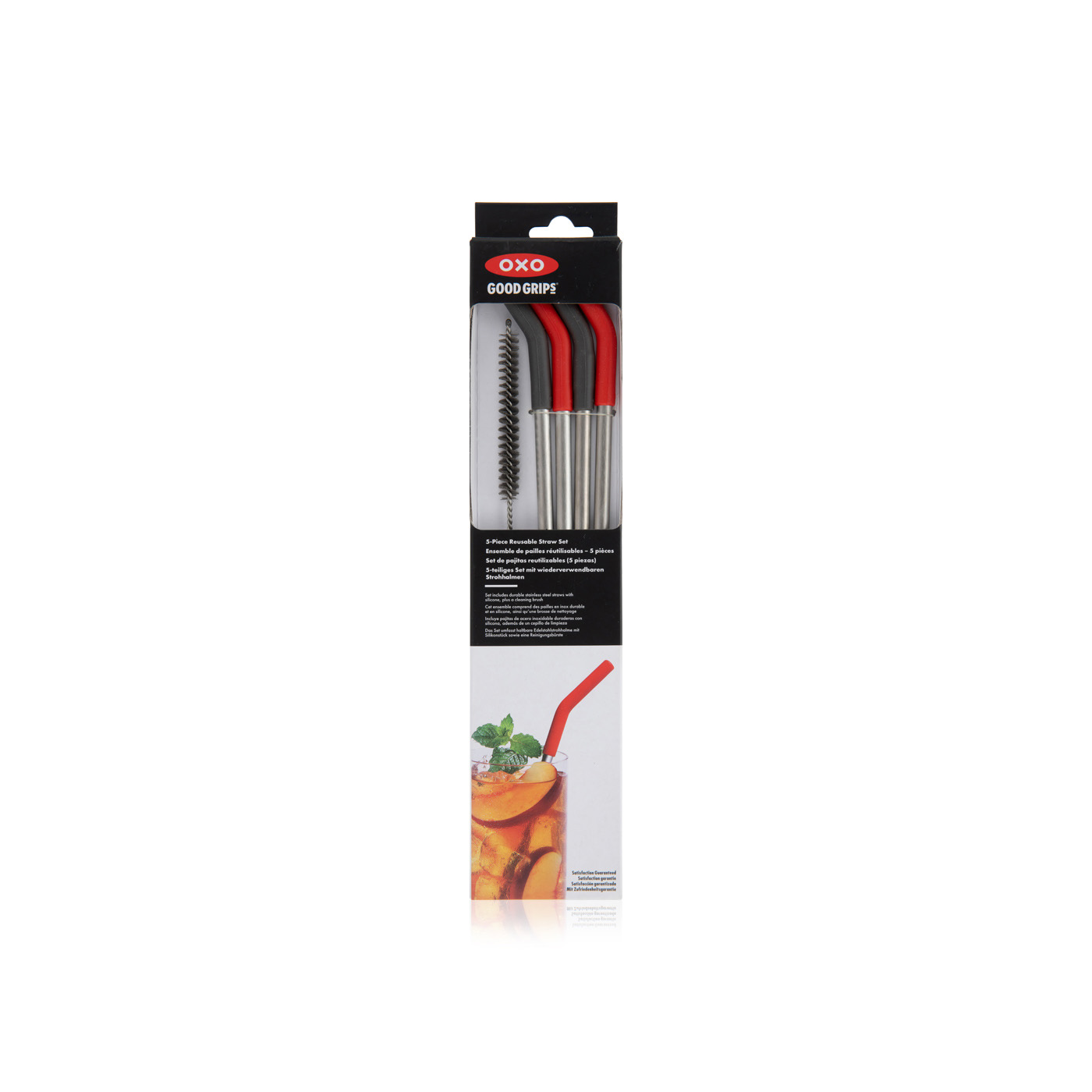OXO good grips stainless steel 5 piece reusable straw set - Spinneys UAE