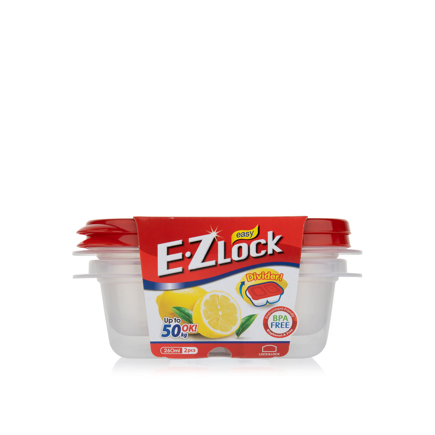 Lock & Lock Ez Lock Rectangular Container Hle7204 260ml 2 Pack ...