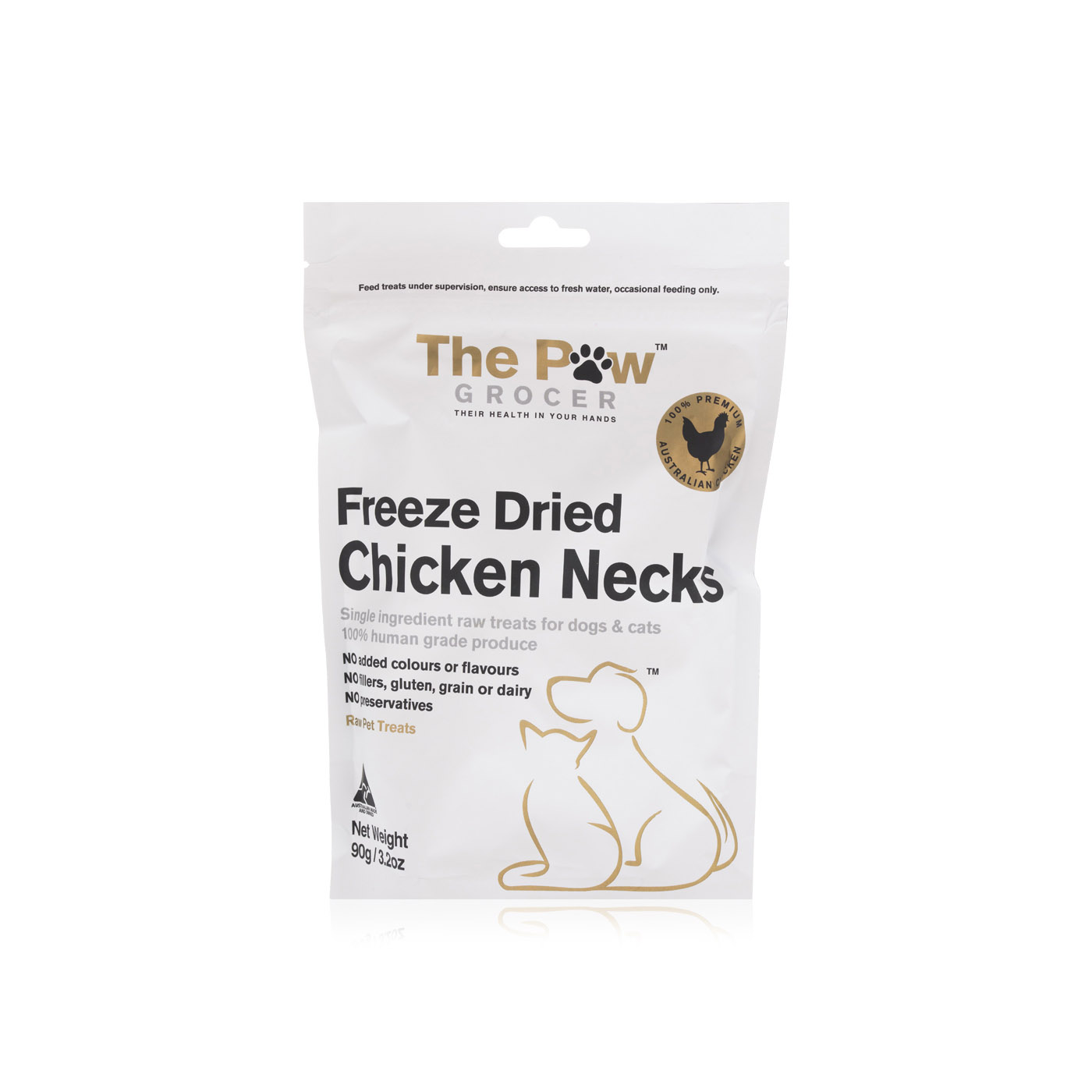 The Paw Grocer Freeze Dried Chicken Necks Dog and Cat Treats 90g ...