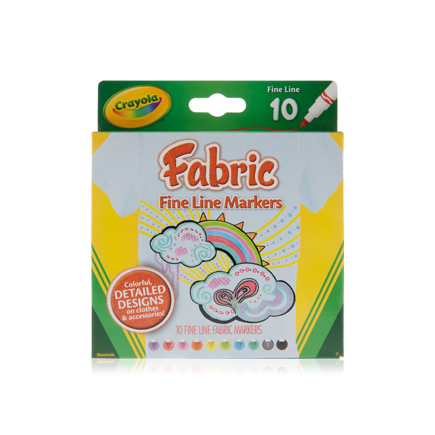 Crayola Fine Line Fabric Markers x 10 - Spinneys UAE