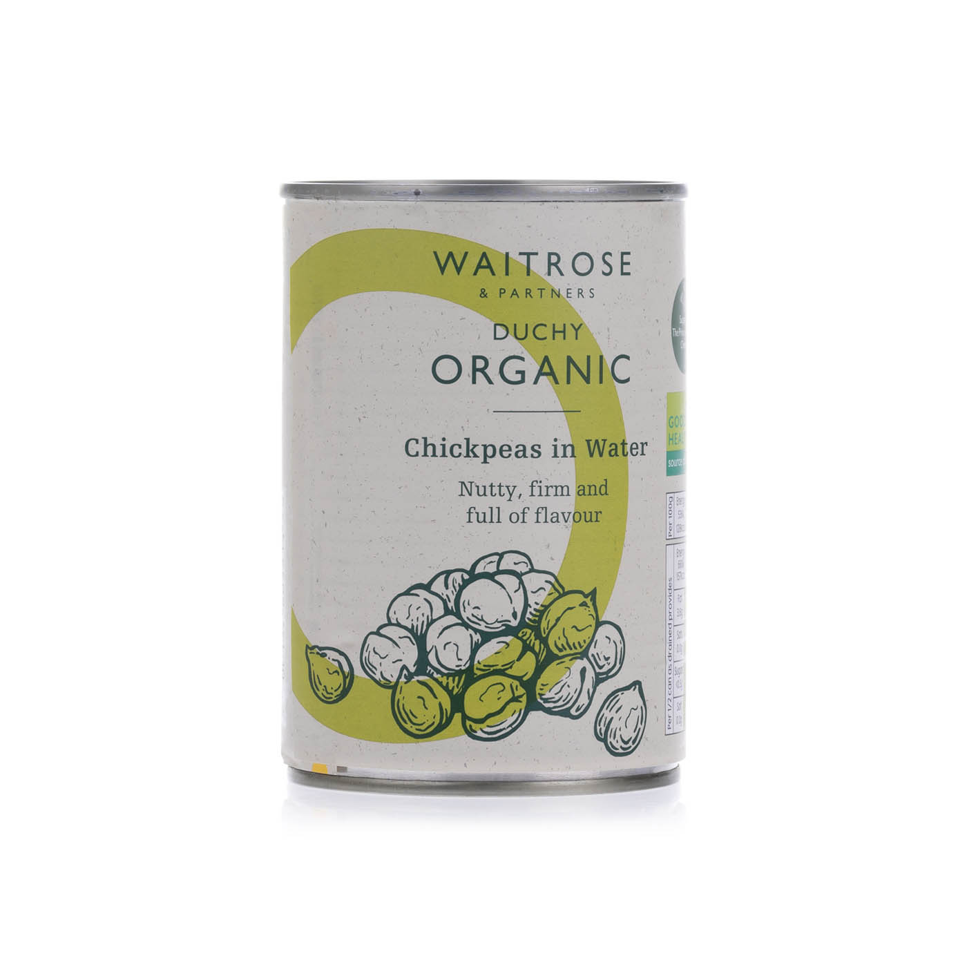 Waitrose duchy organic chickpeas in water 410g - Spinneys UAE