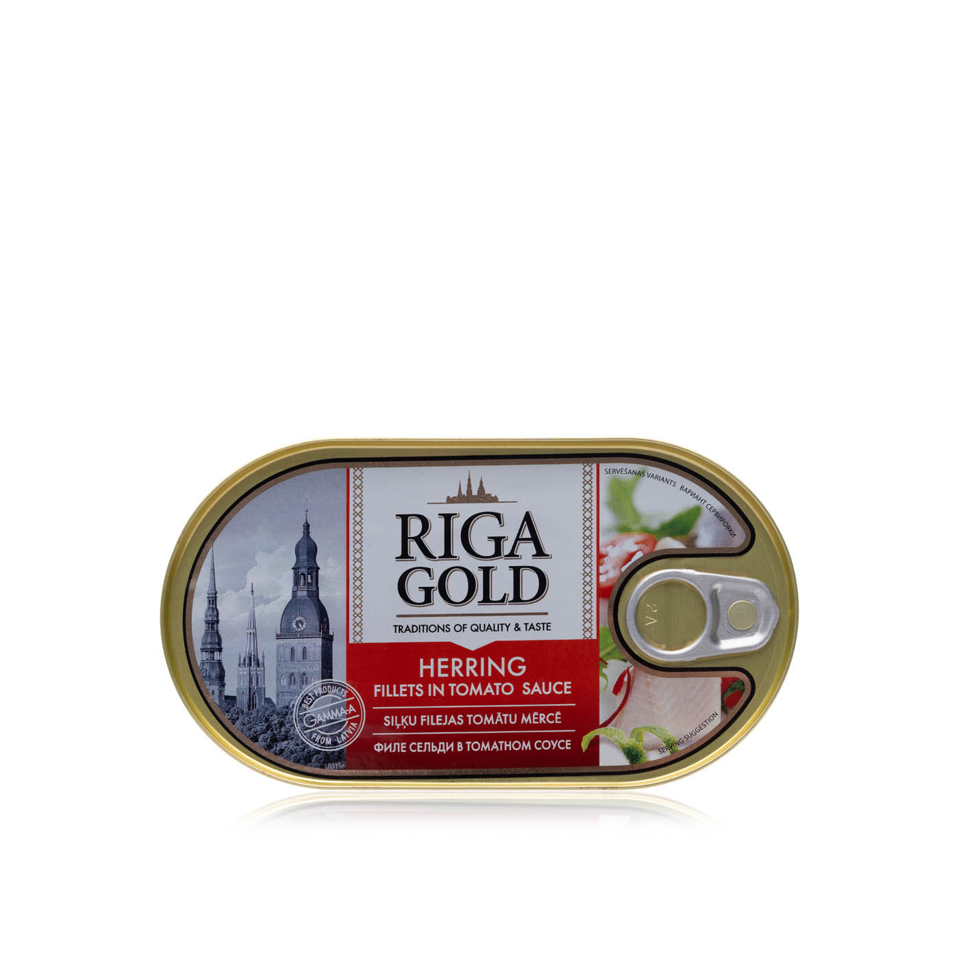 Riga Gold herring fillet in tomato sauce 190g - Spinneys UAE