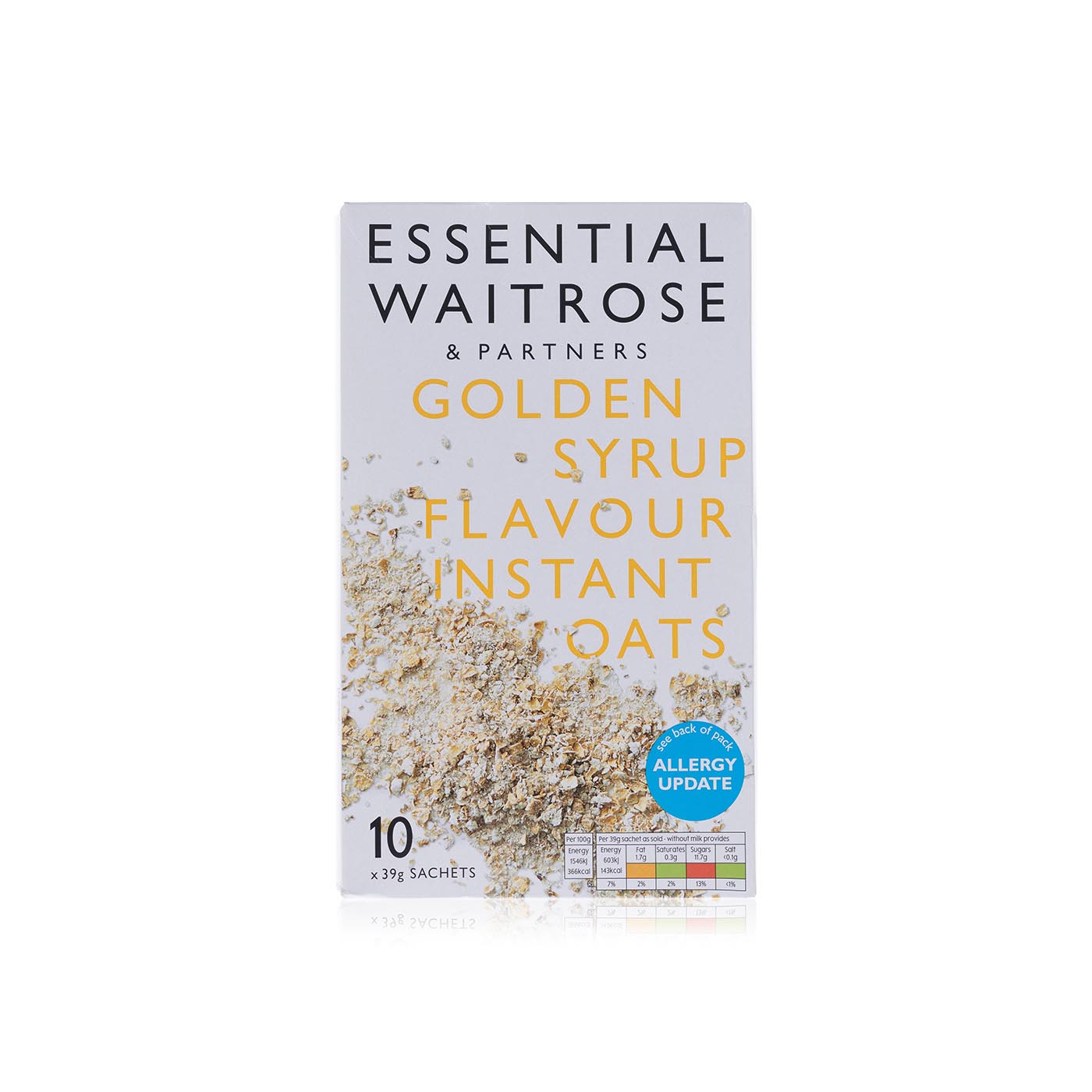 Waitrose Essential Golden Syrup Instant Oats 10x 39g - Spinneys UAE