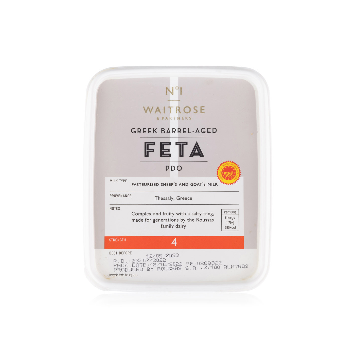 Waitrose No.1 Greek Barrel Aged Feta Strength 4 200g - Spinneys UAE