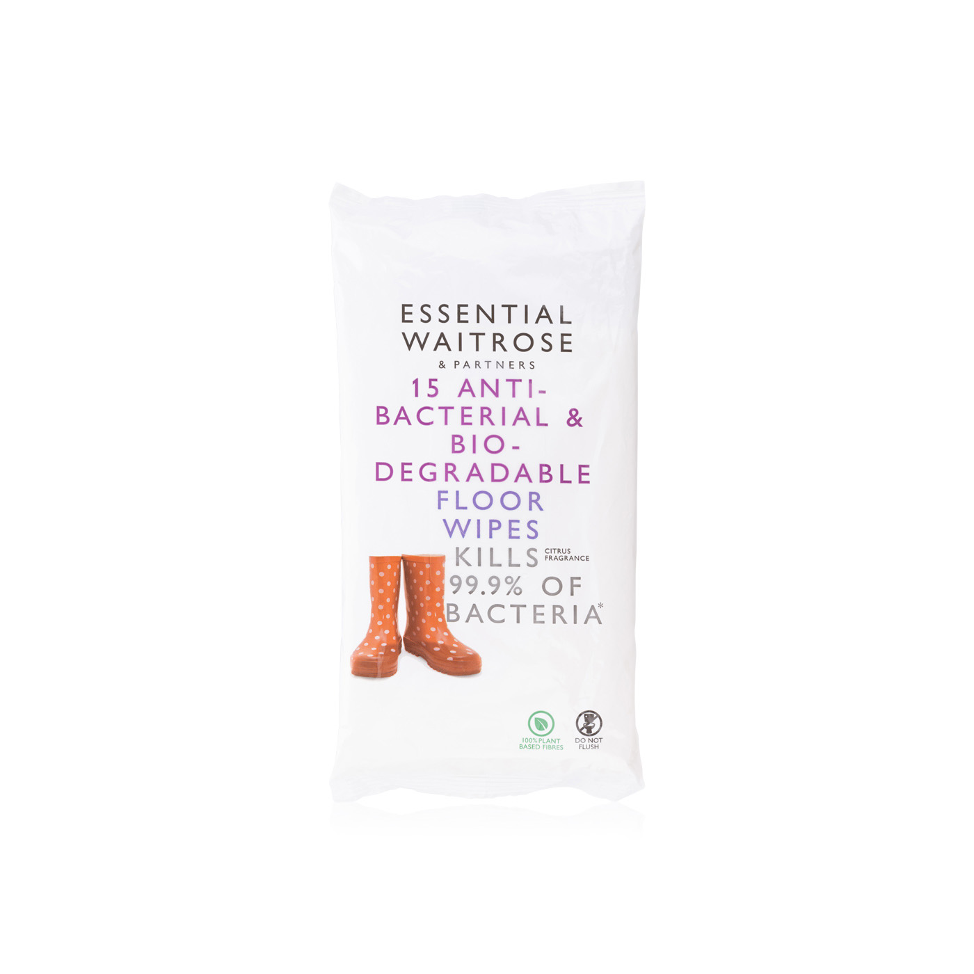 Waitrose Essential Anti-Bacterial Floor Wipes 15s - Spinneys UAE