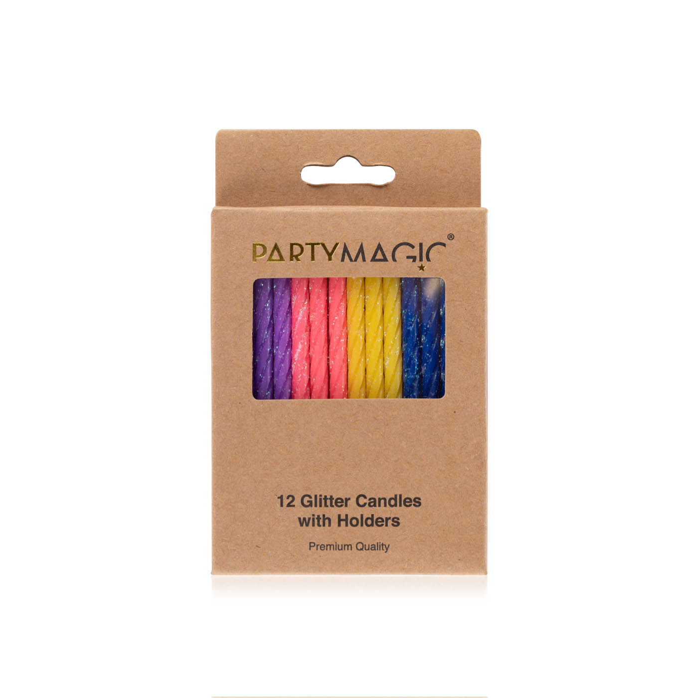 Party Magic Assorted Glitter Candles with Holders x 12 - Spinneys UAE