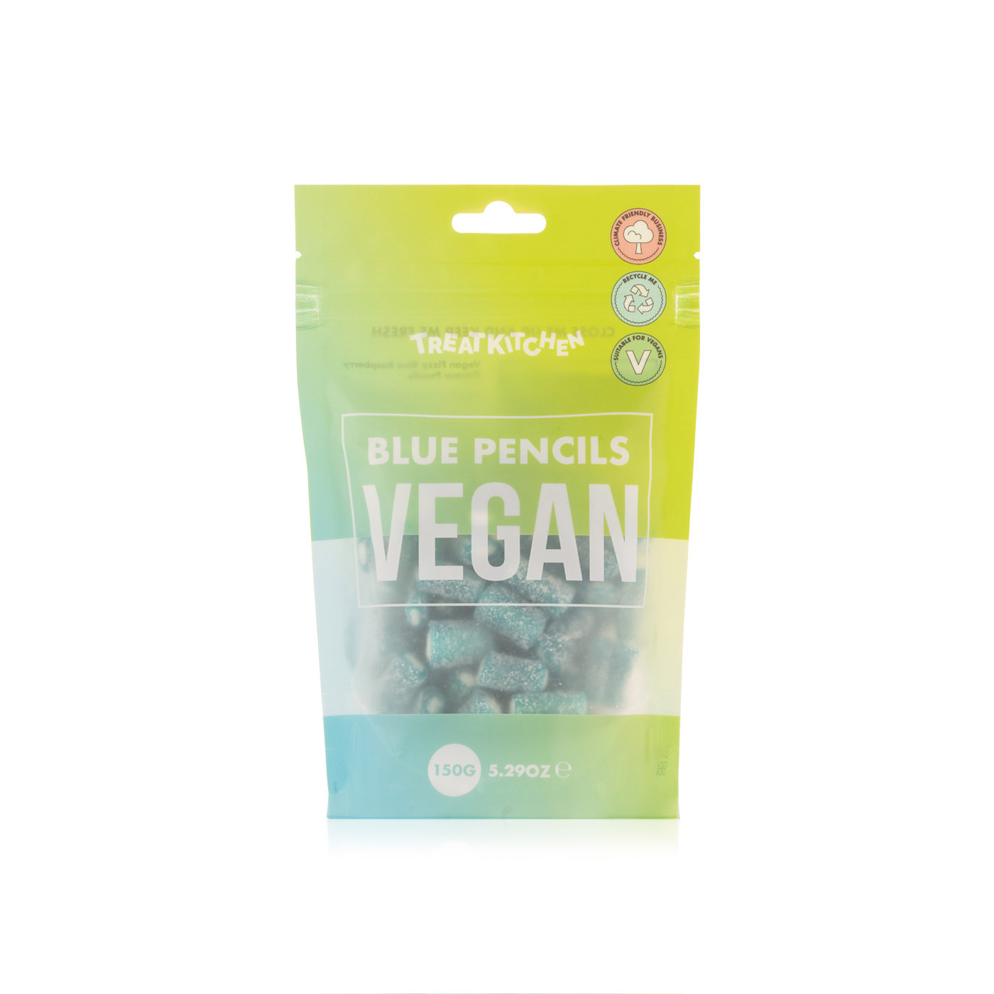 The Treat Kitchen Vegan Blue Raspberry Pencils Pouch 150g - Spinneys UAE