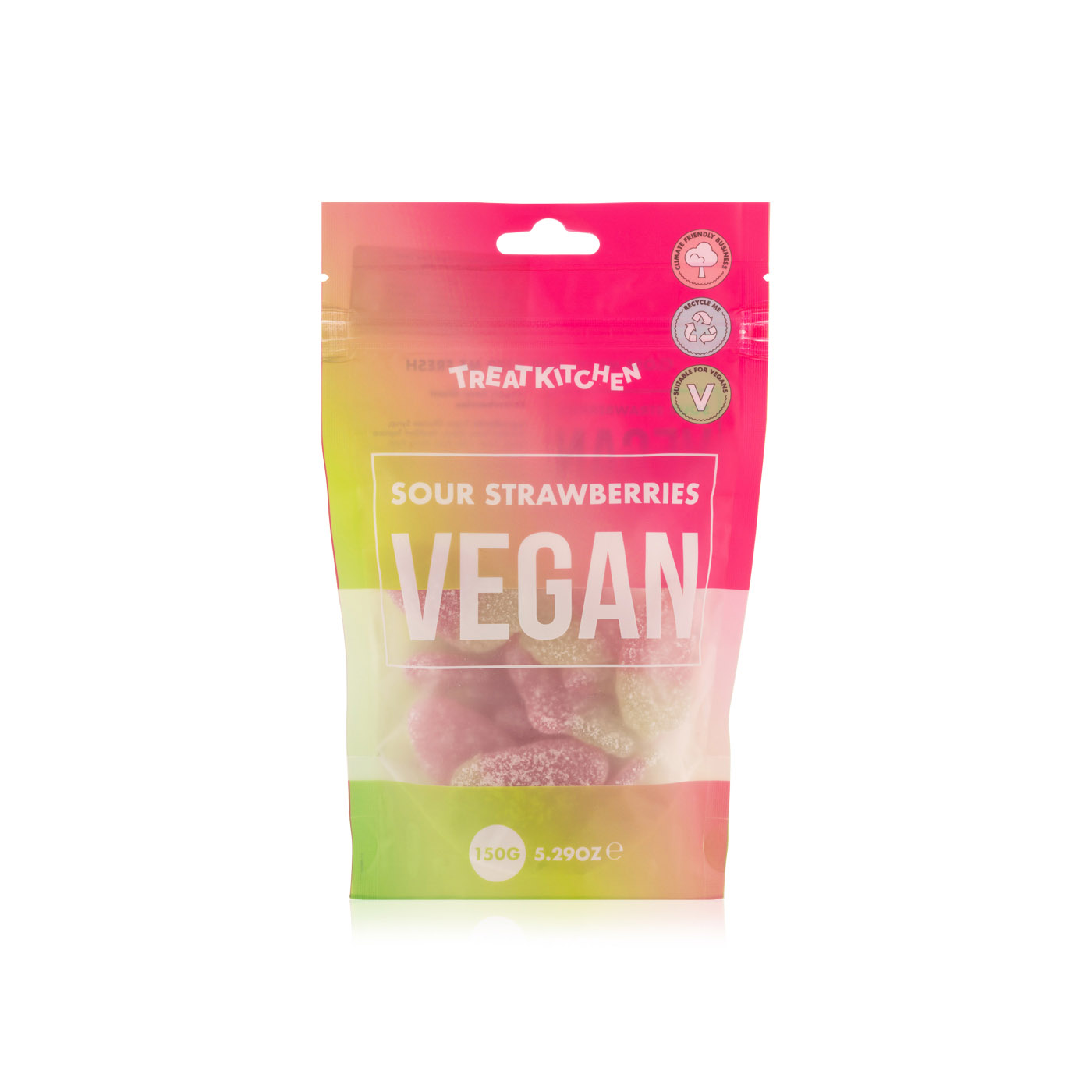 The Treat Kitchen Vegan Sour Giant Strawberry Pouch 150g - Spinneys ...