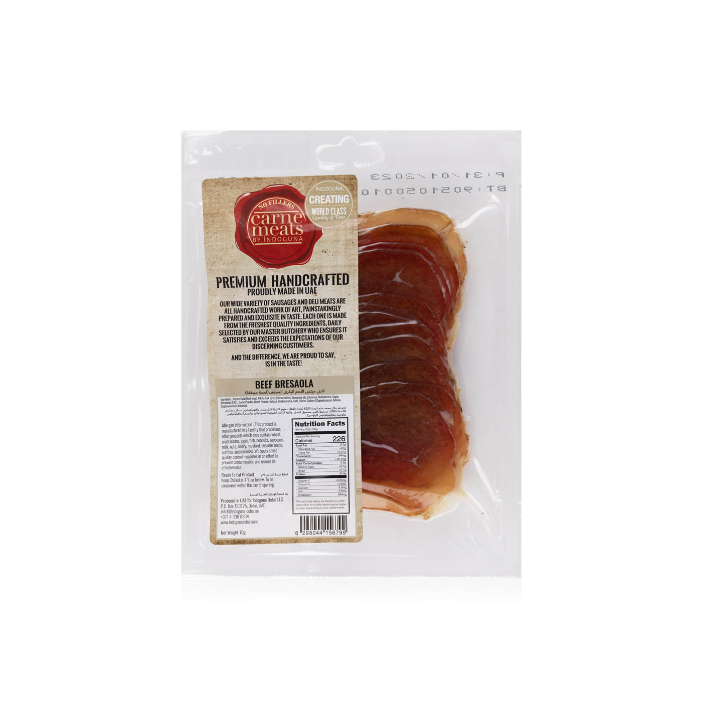 Carne Meats sliced beef bresaola 70g - Spinneys UAE