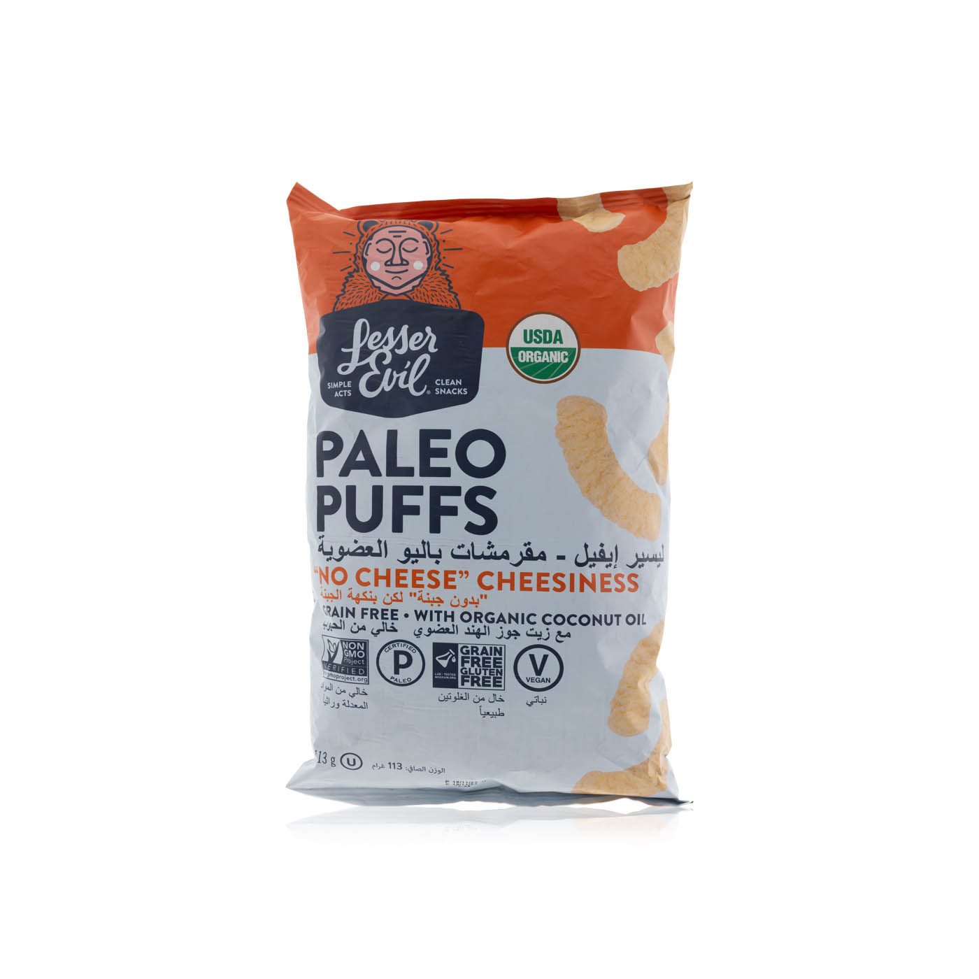 Lesser Evil No Cheese Cheesiness Paleo Puffs 113g - Spinneys UAE
