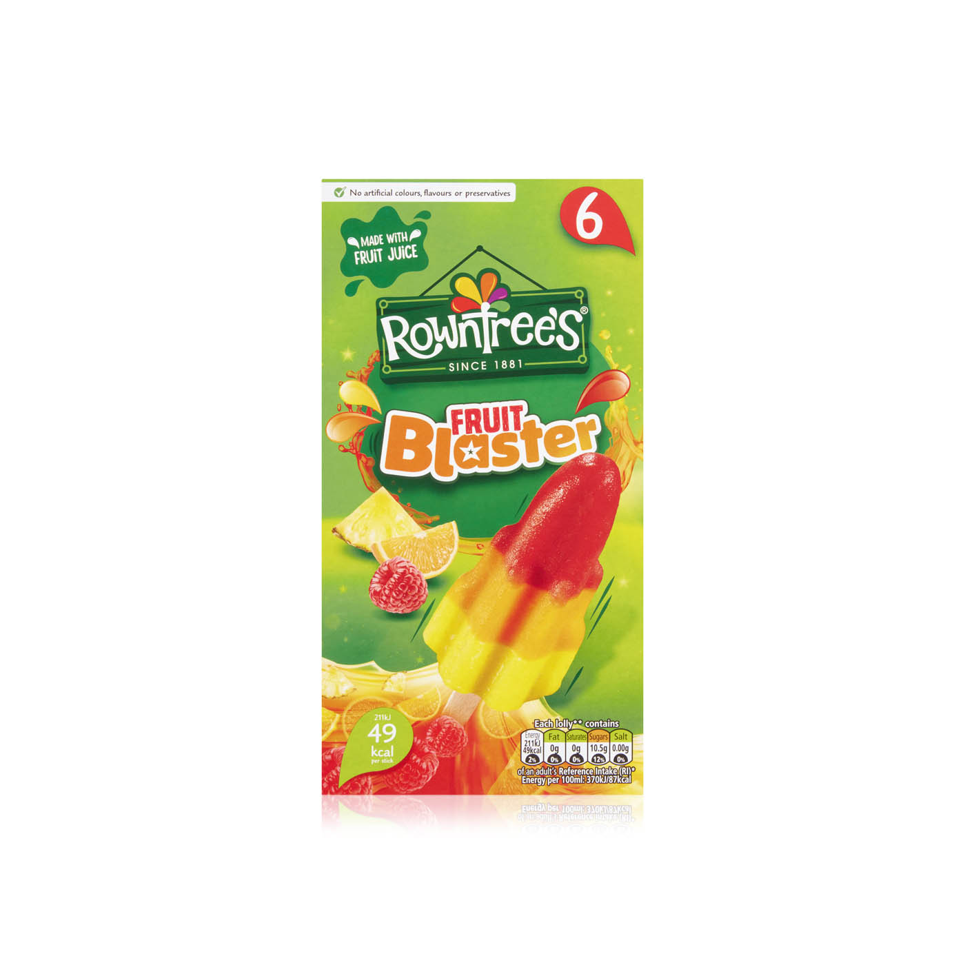 Rowntrees Fruit Blaster Ice Lollies 6 X 58Ml - Spinneys UAE