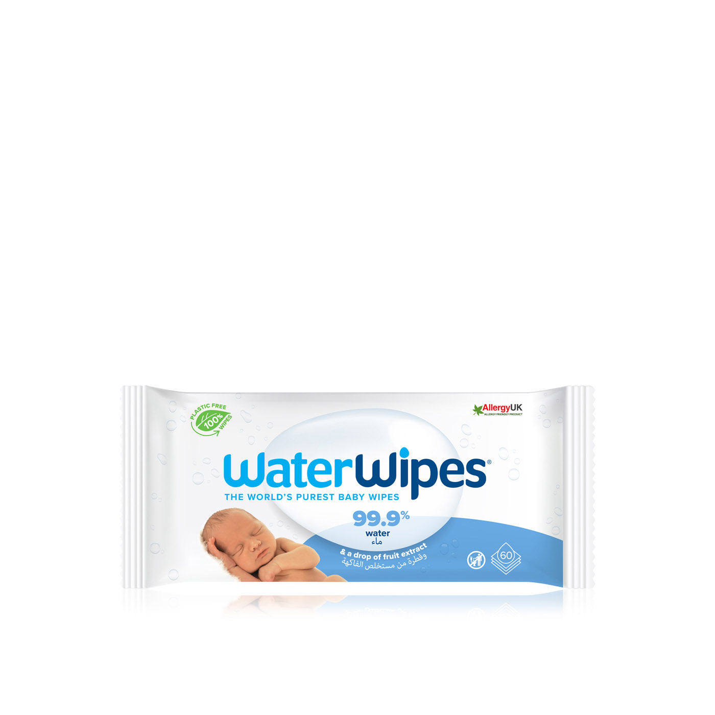 Waterwipes Original Plastic Free Baby Wipes, 60 Wet Wipes, 99.9% Water ...
