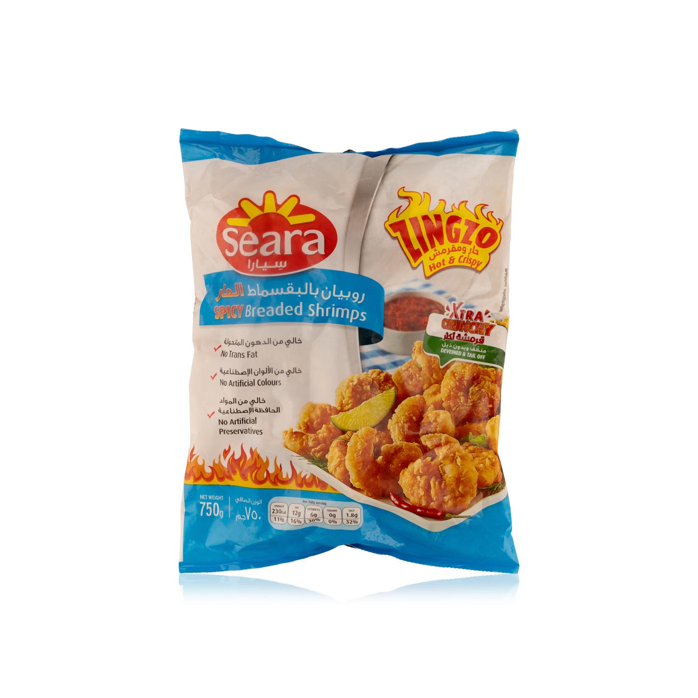 Seara Frozen Spicy Breaded Shrimps Zingzo 750G - Spinneys UAE