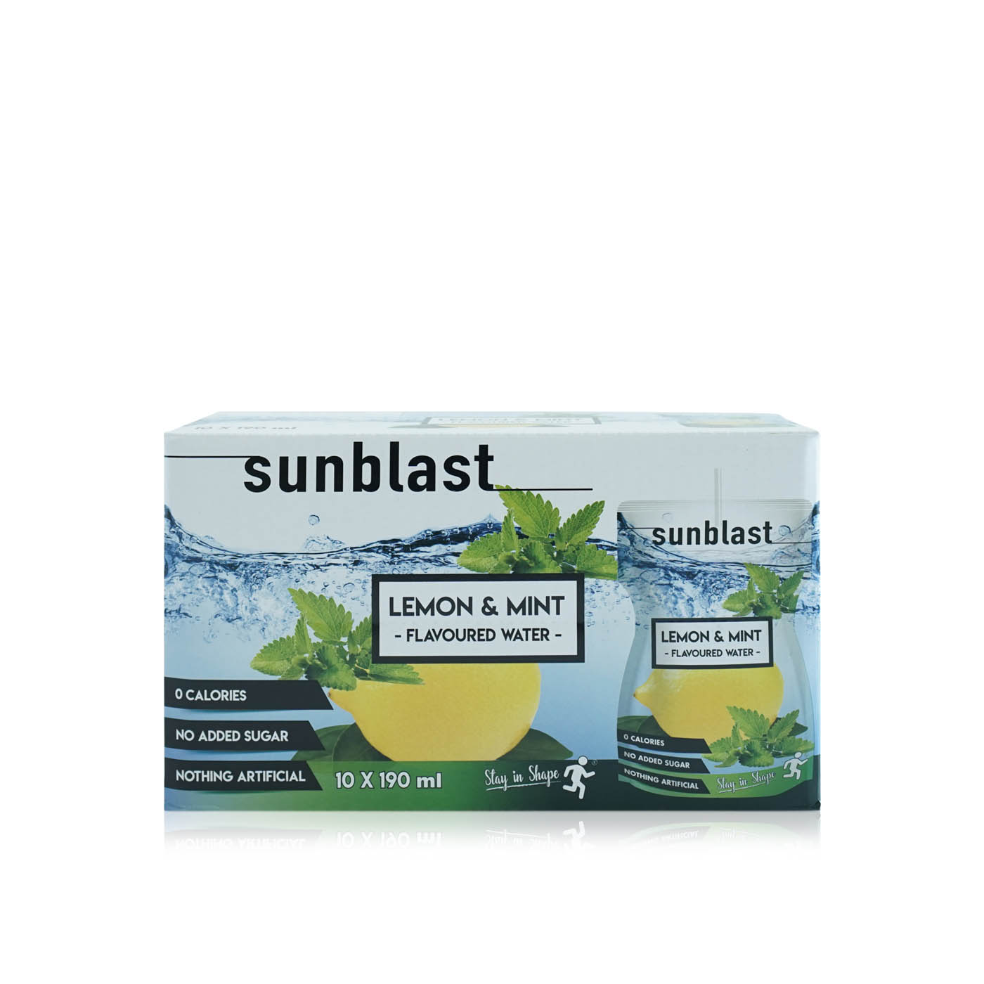 Sun Blast Lemon and Mint Flavoured Water 190ml 10 Pack - Spinneys UAE