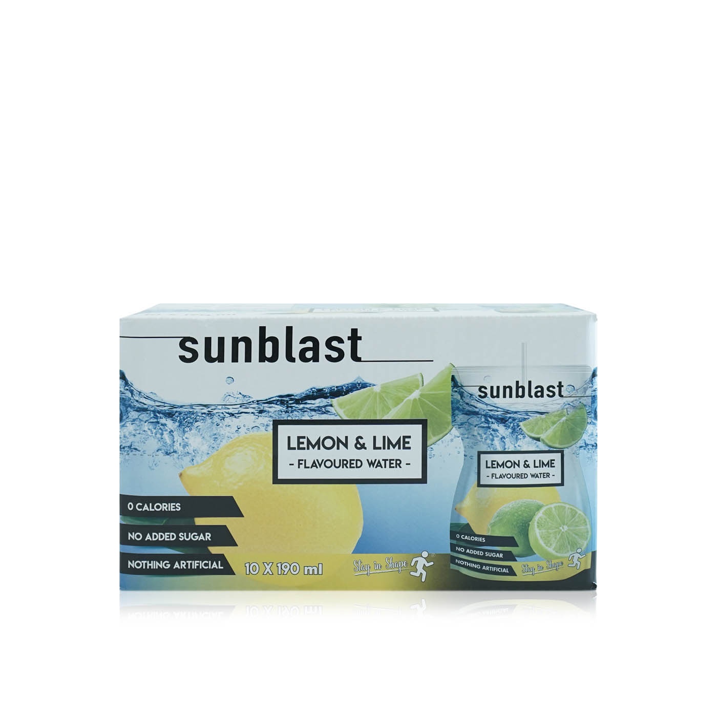 Sun Blast Lemon and Lime Flavoured Water 190ml 10 Pack - Spinneys UAE