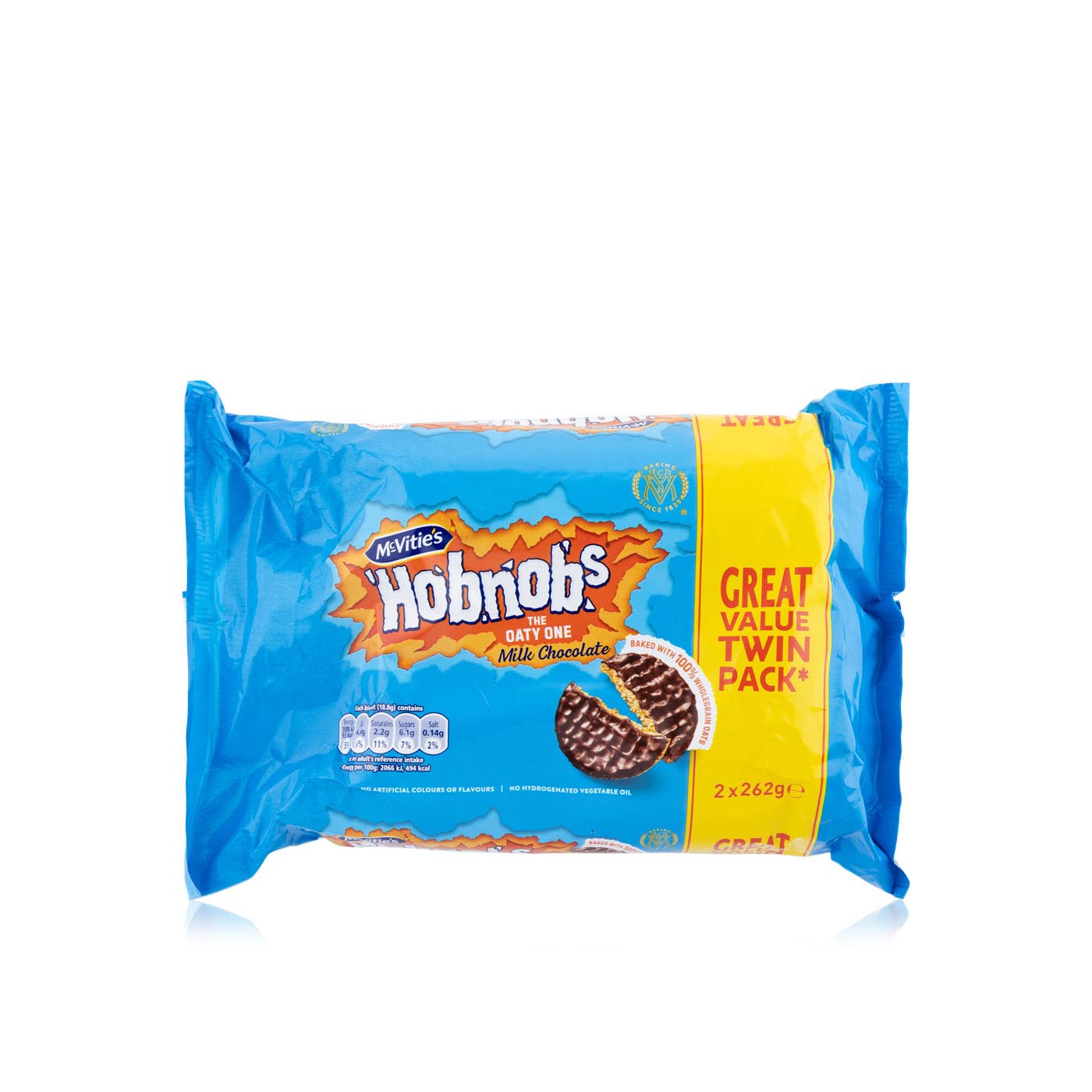 Mcvities Hobnobs Milk Chocolate Biscuits Twin Pack 262g - Spinneys UAE