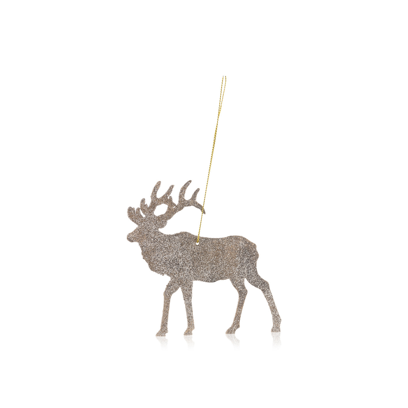 Festive wooden glitter reindeer 12cm - Spinneys UAE