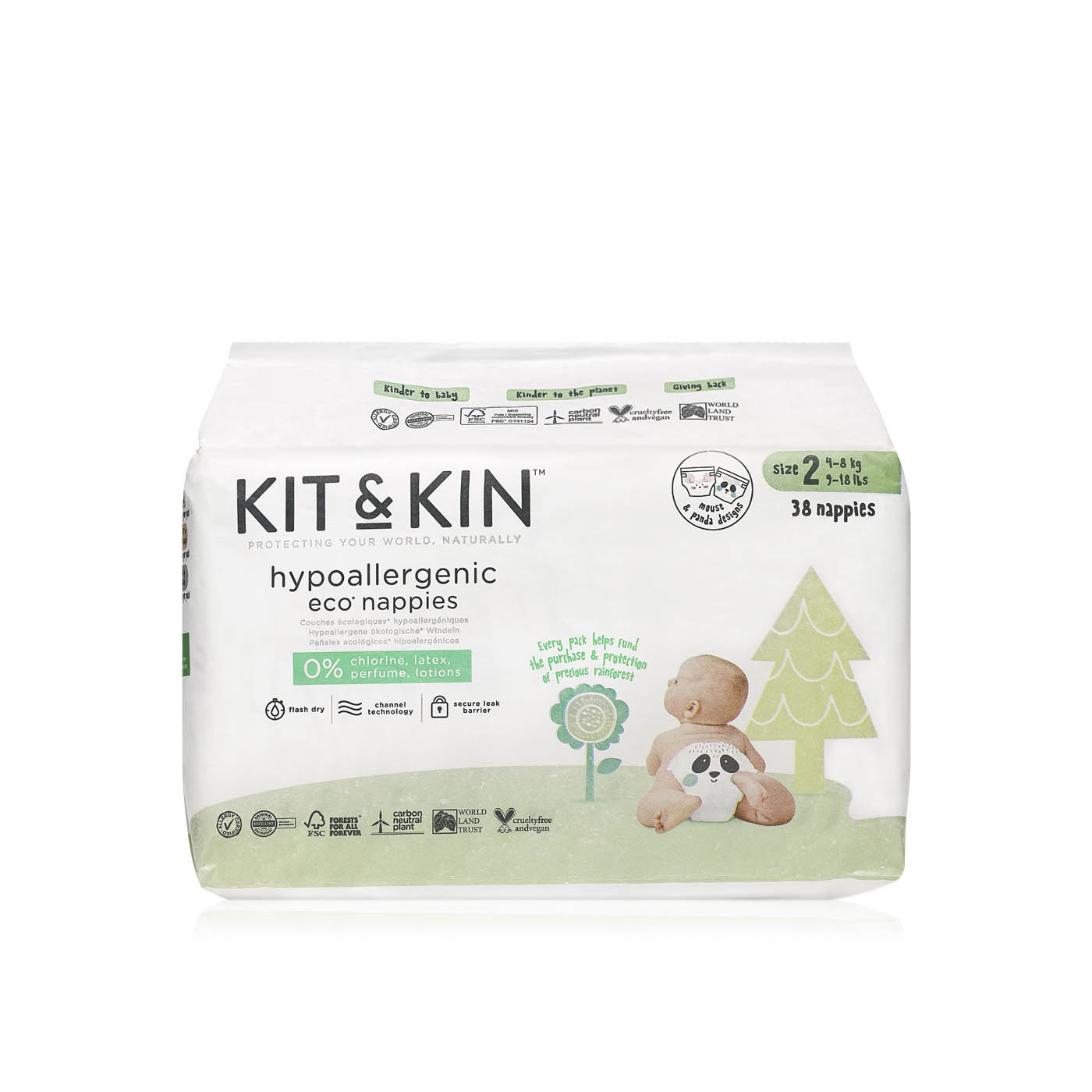 Kit & Kin Eco Diapers Size 2 - 38 Pack - Spinneys UAE