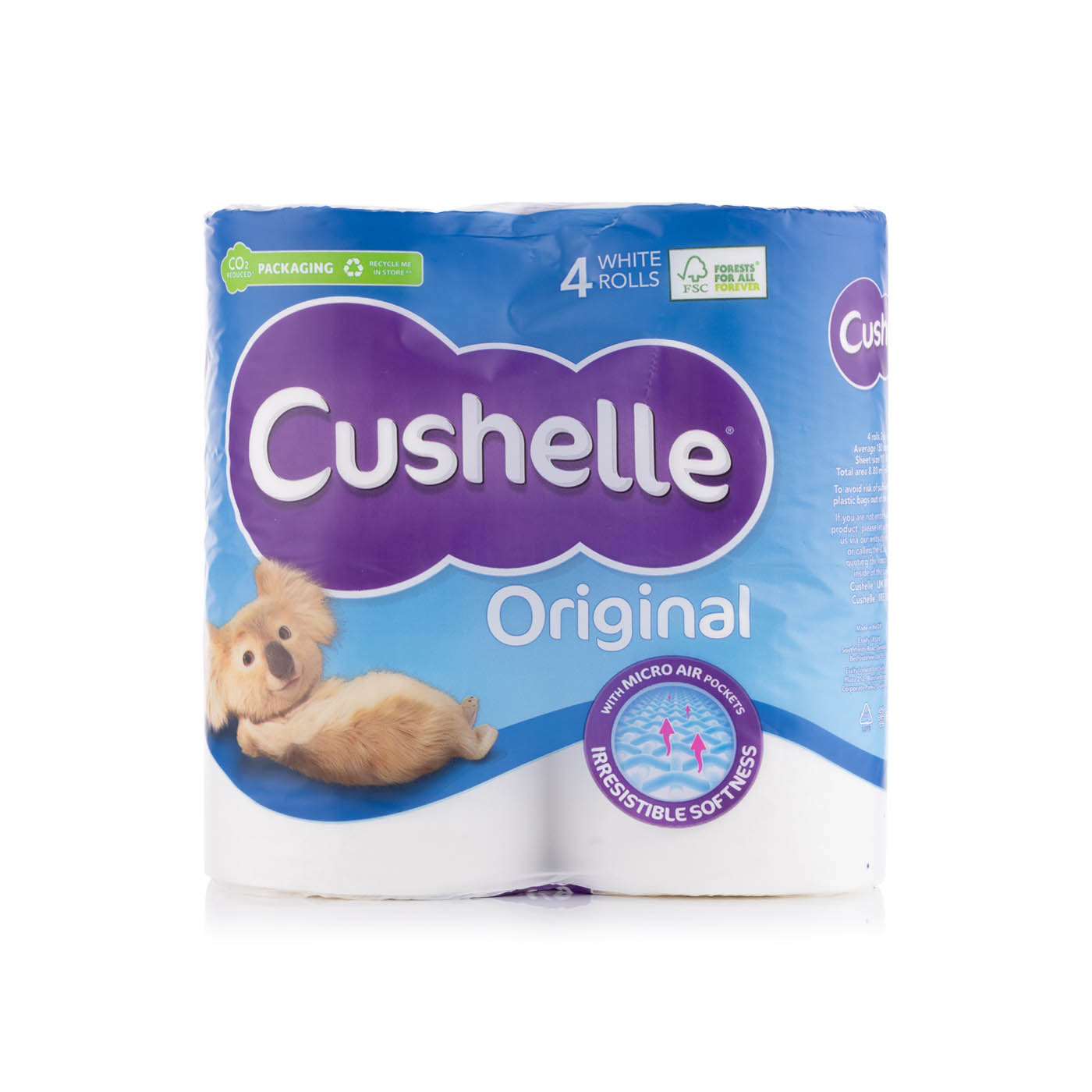Cushelle toilet tissue white 4 rolls - Spinneys UAE