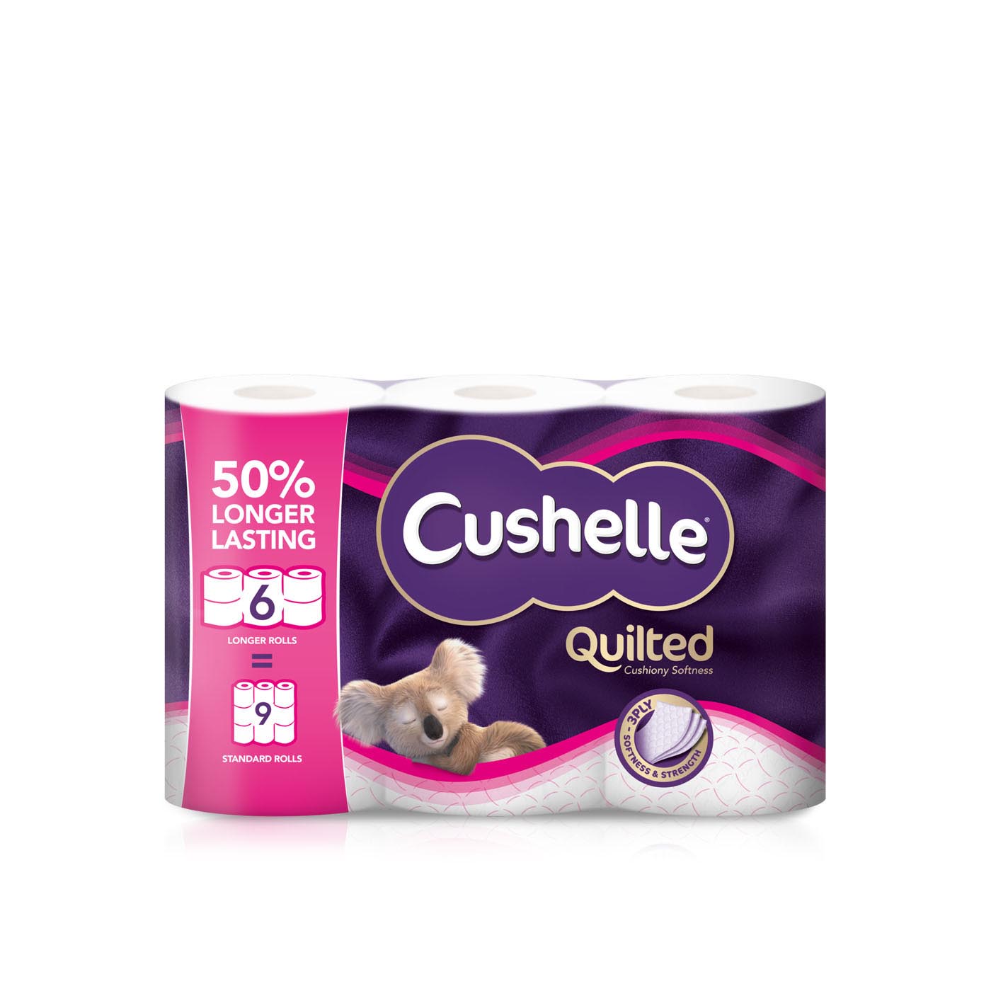 Cushelle Quilted 50% Longer Lasting Toilet Tissue x 6 - Spinneys UAE