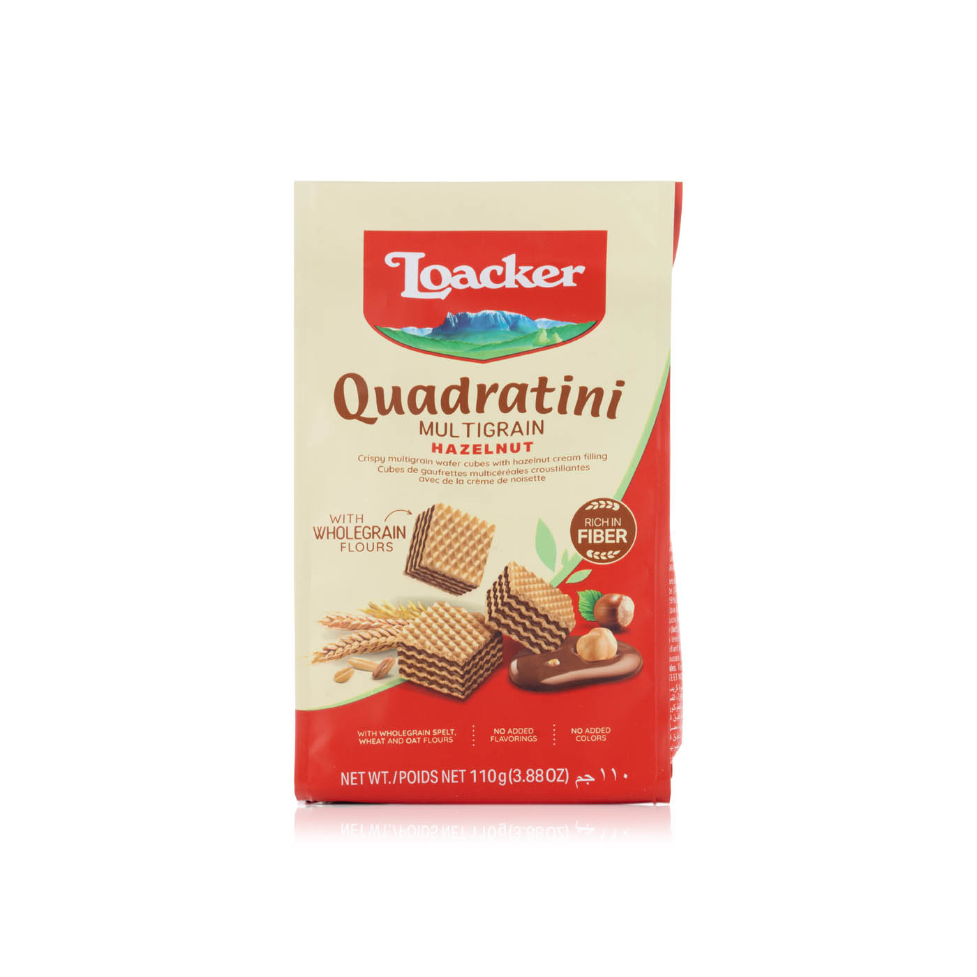 Loacker Multigrain Quadratini Hazelnut 110g - Spinneys UAE
