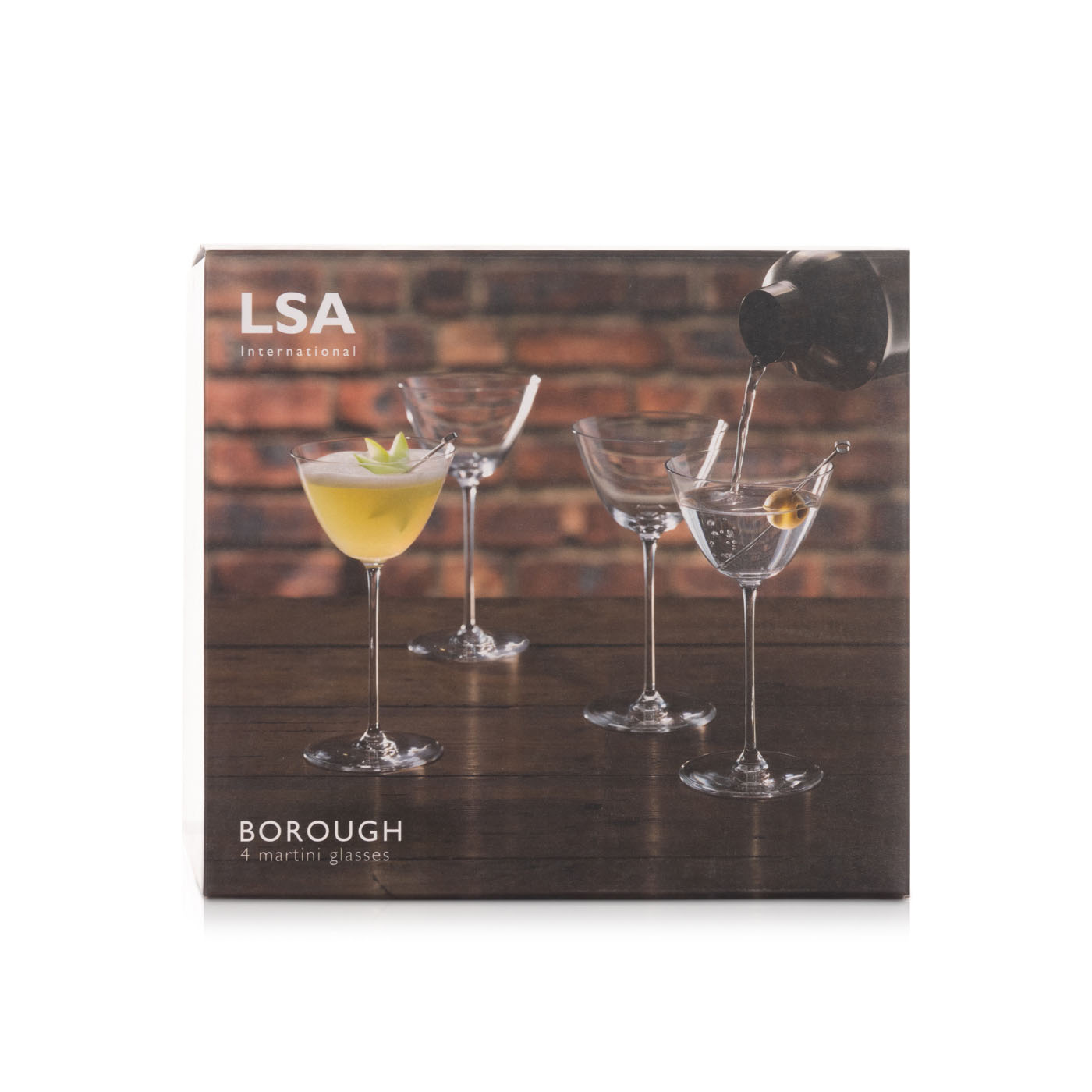 LSA borough martini glass clear 195ml 4 pack - Spinneys UAE