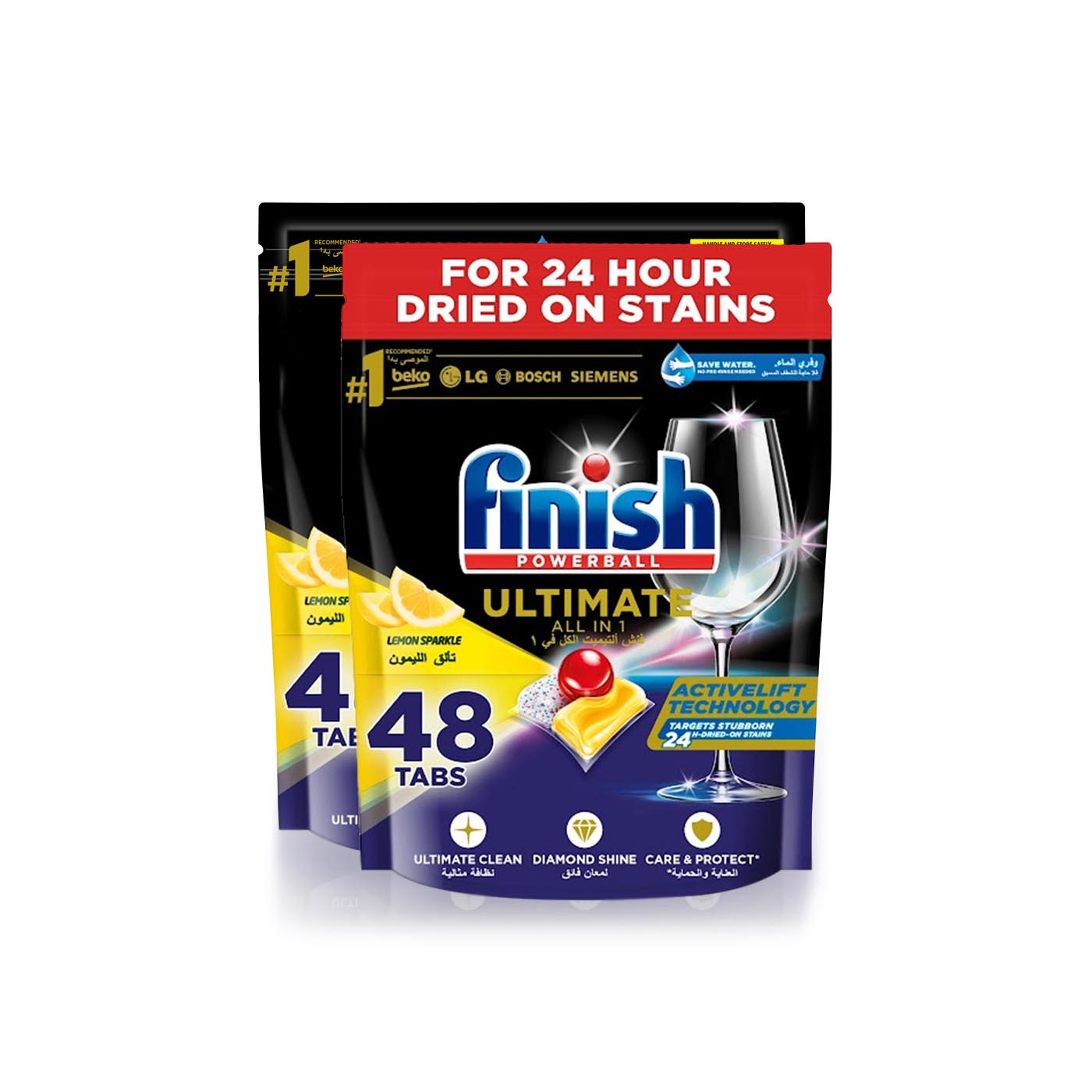 Finish Powerball Ultimate All in One Dishwasher Tablets Lemon Sparkle ...