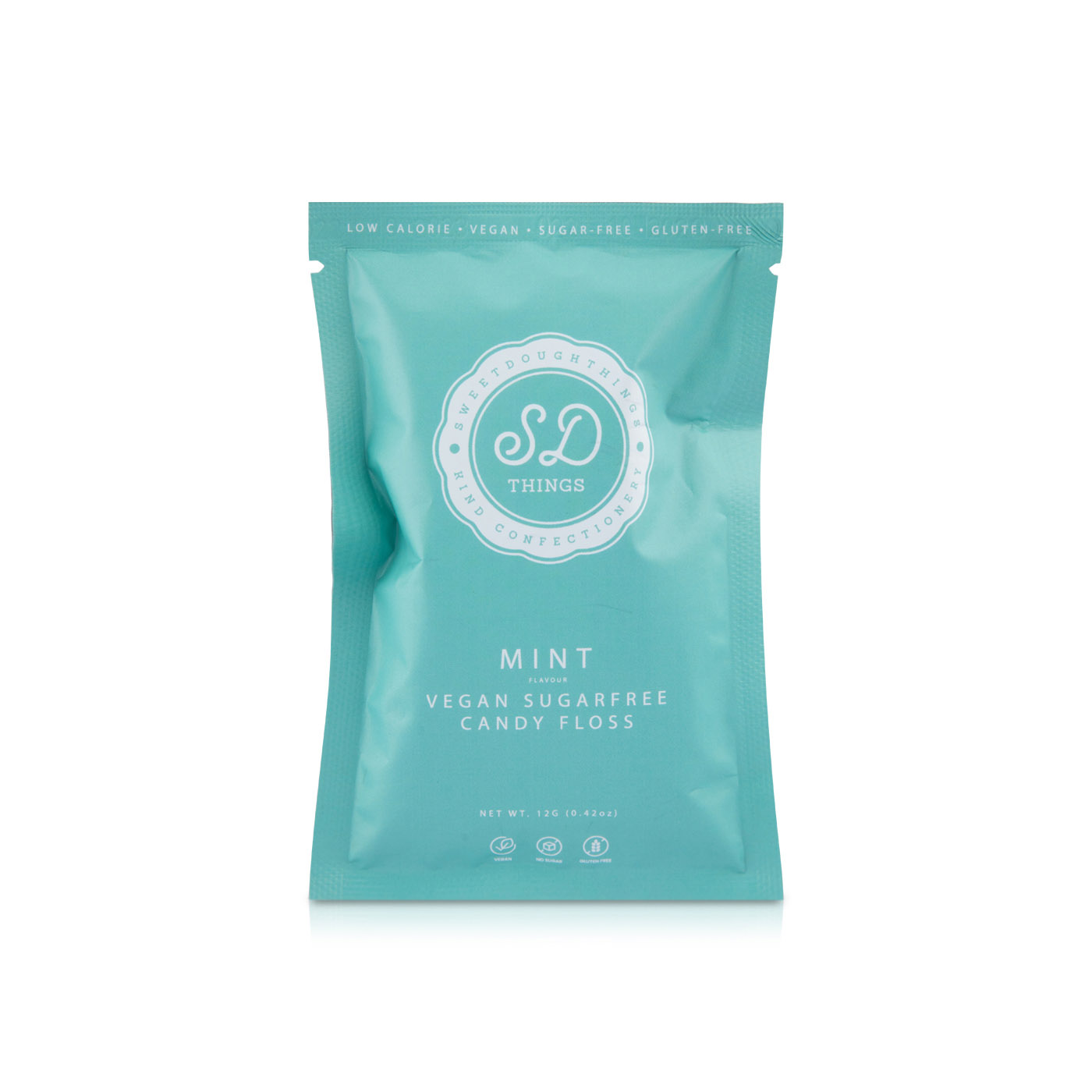 Sweet Dough Things Mint Flavour Vegan Sugar Free Candy Floss 12g ...