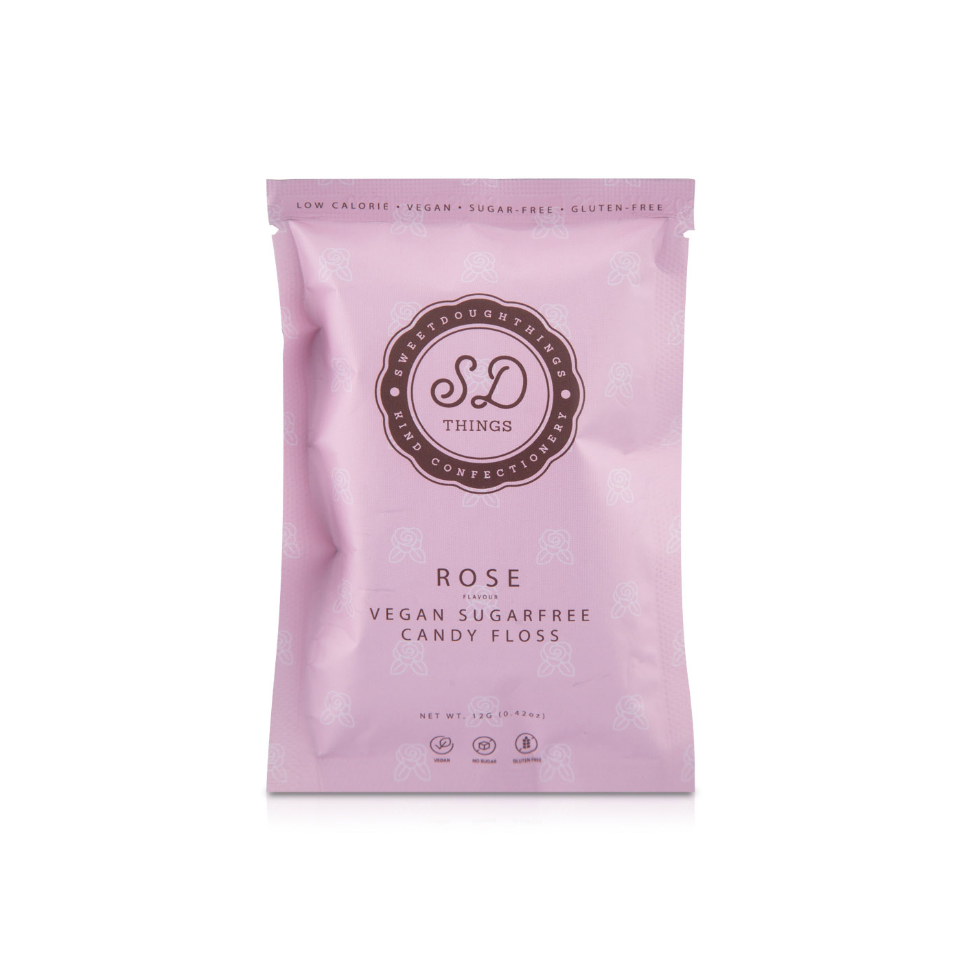 Sweet Dough Things Rose Flavour Vegan Sugar Free Candy Floss 12g ...