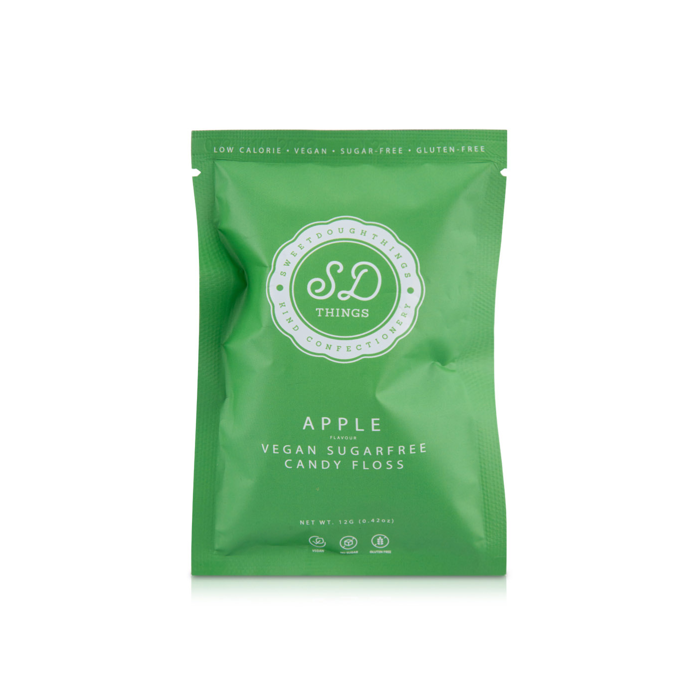 Sweet Dough Things Apple Flavour Vegan Sugar Free Candy Floss 12g ...