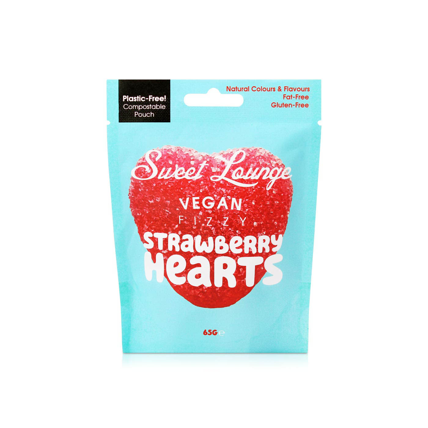 Sweet Lounge Vegan Fizzy Strawberry Hearts 65g - Spinneys United Arab ...