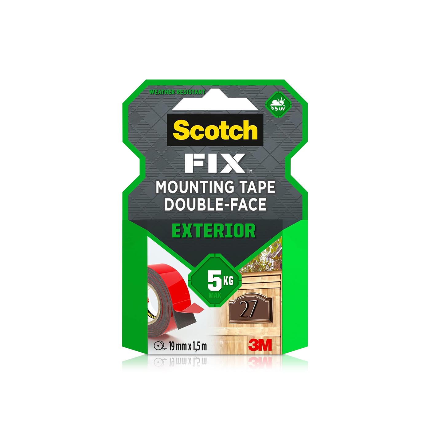 3m Scotch Exterior Double Face Mounting Tape 19mm x 1.5m - Spinneys UAE