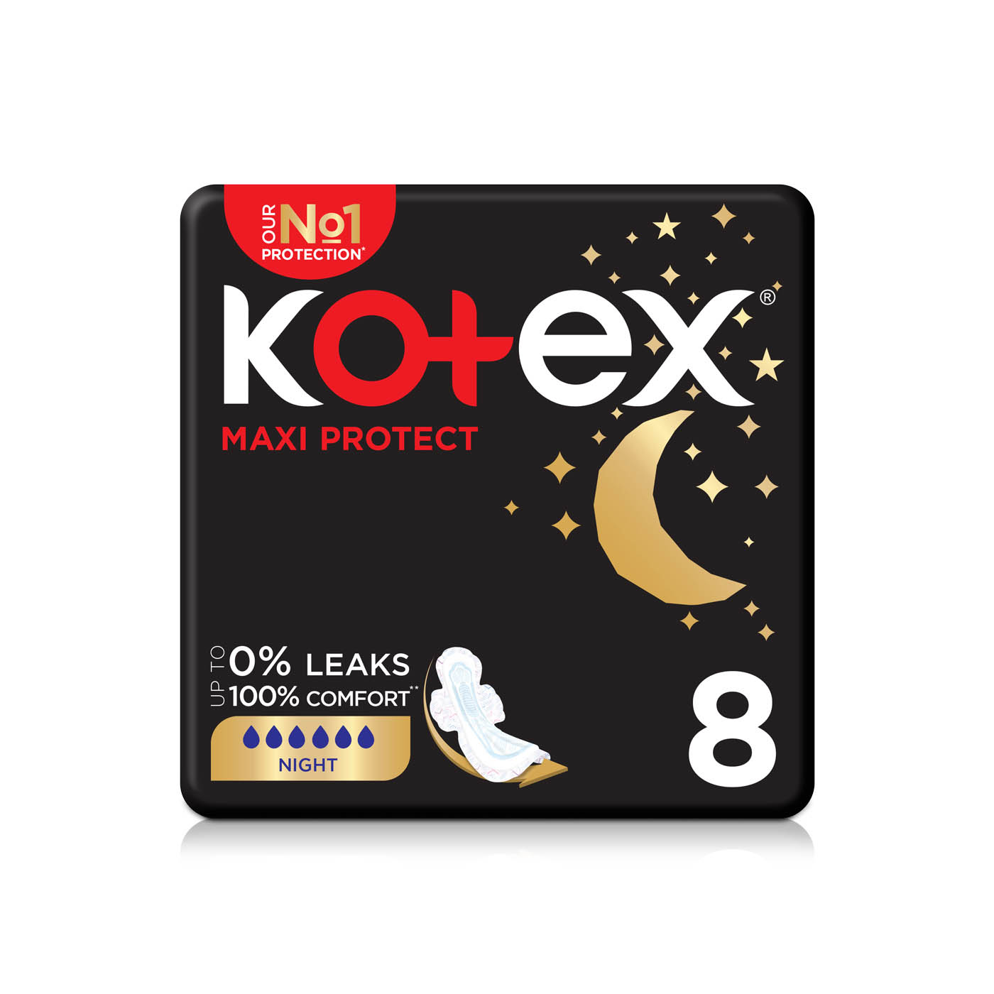 Kotex Overnight Maxi Protect Pads with Wings 8s - Spinneys UAE