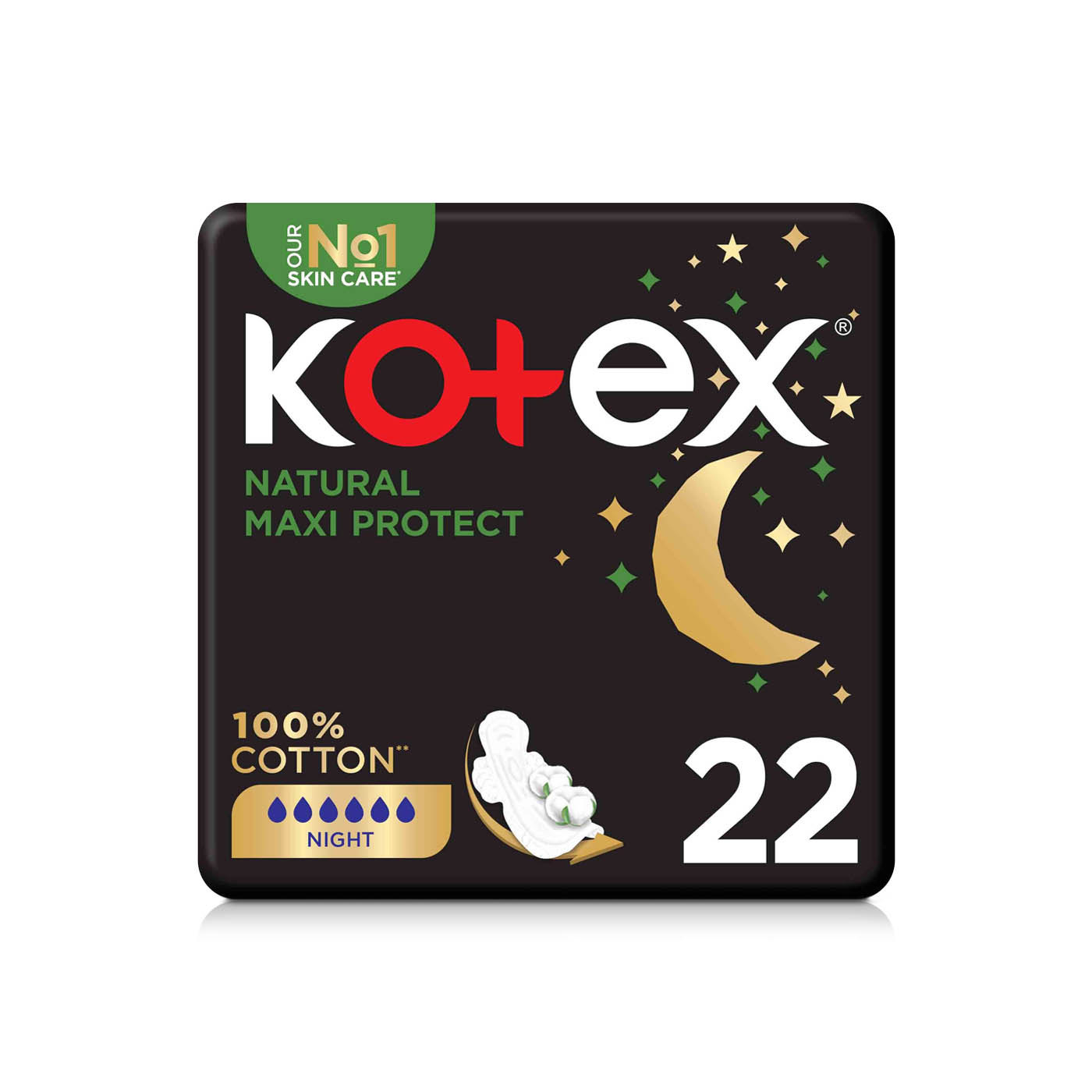 Kotex Natural Maxi Protect Overnight Pads with Wings 22s - Spinneys UAE