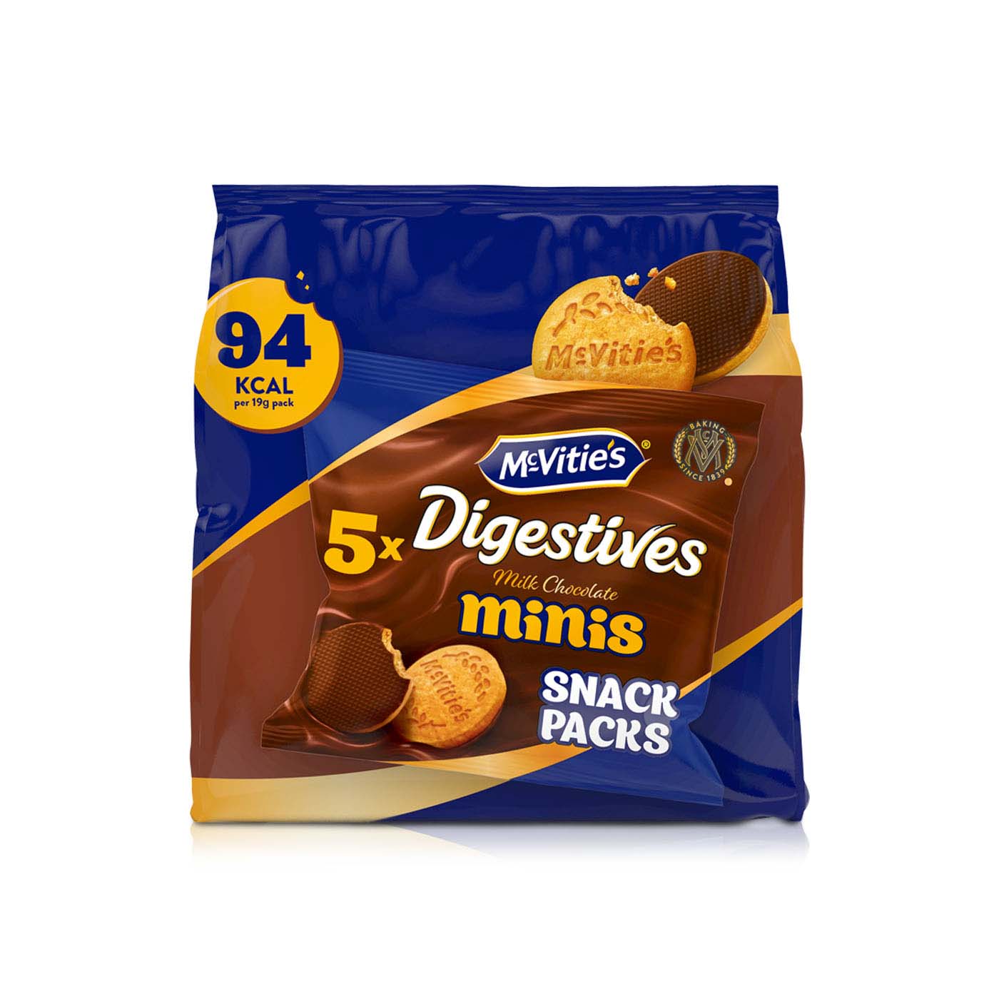 McVitie's digestives milk chocolate minis 95g multipack 5s - Spinneys UAE