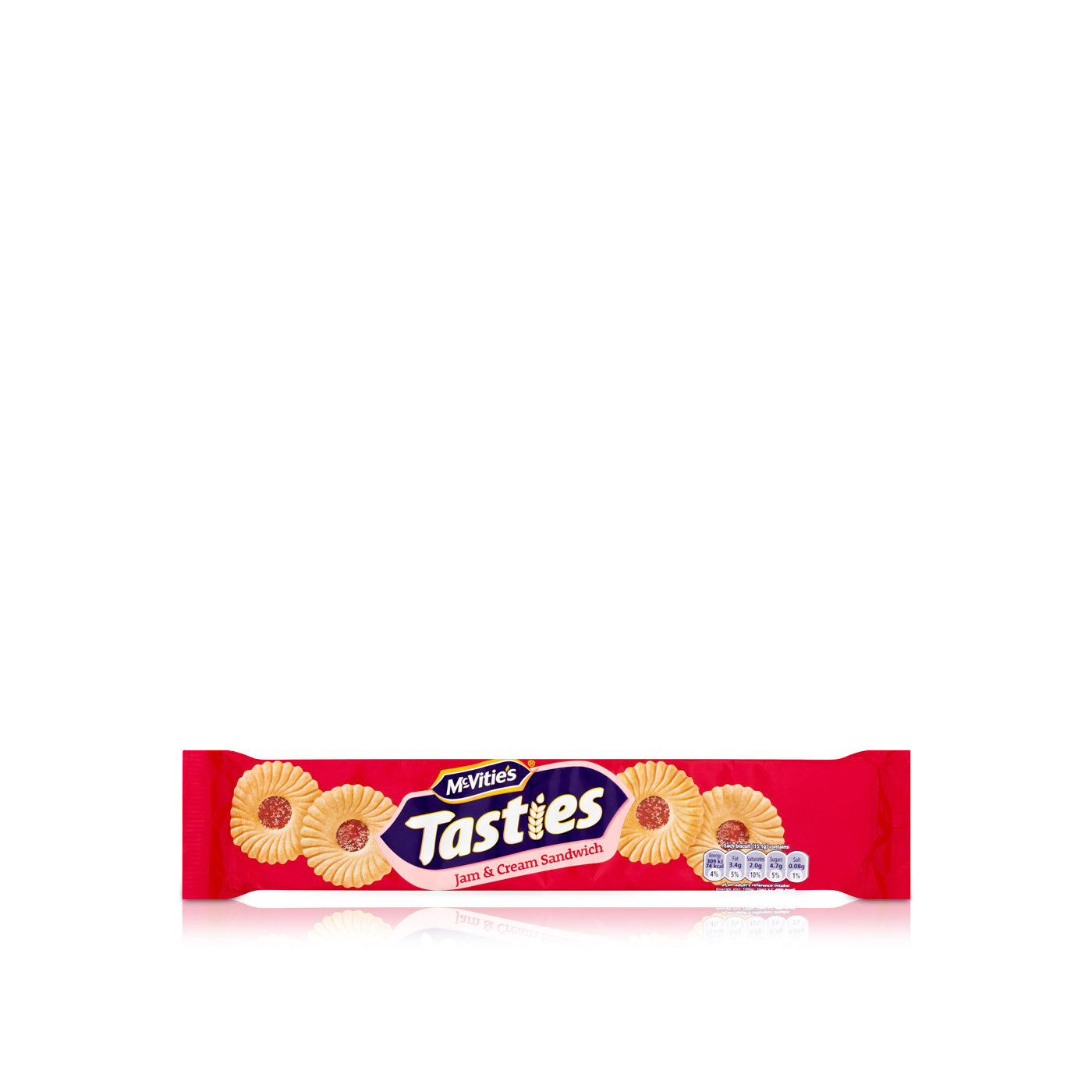 Mcvitie's Tasties Jam 7 Cream Sandwich Biscuits 150g Pack of 24 ...