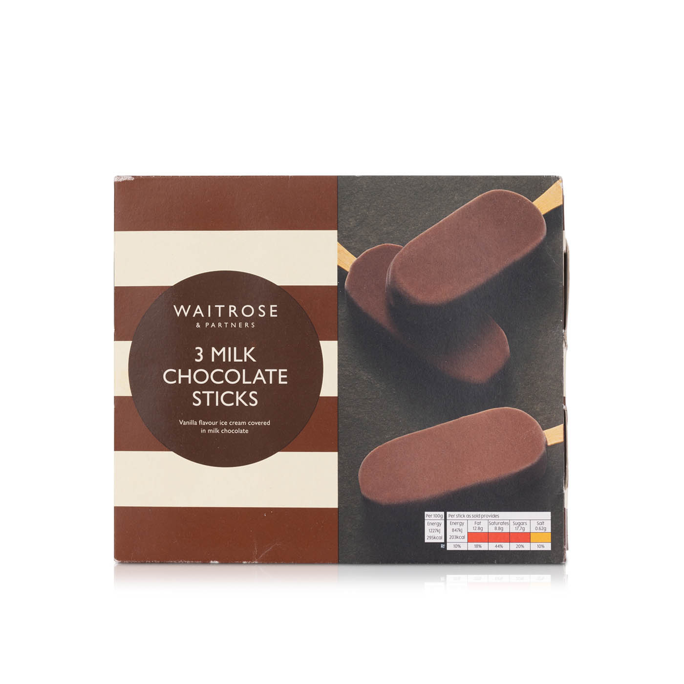 Waitrose Milk Chocolate Ice Cream Sticks 3 X 100Ml - Spinneys UAE
