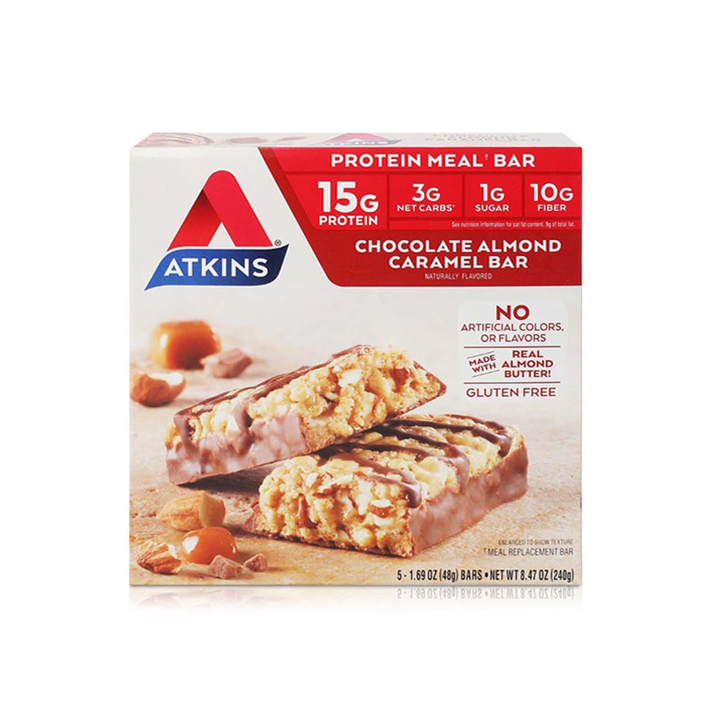 Atkins chocolate almond and caramel protein bars 5 pack 240g - Spinneys UAE